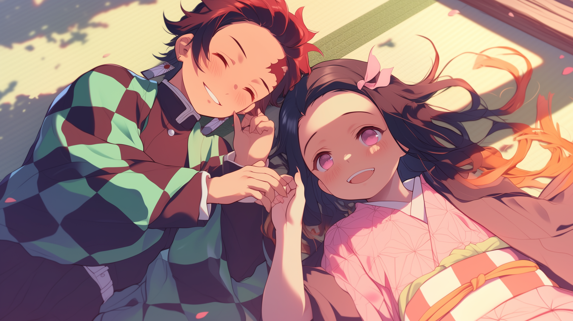 Kawaii Tanjiro & Nezuko HD Wallpaper - Demon Slayer: Kimetsu no Yaiba ...