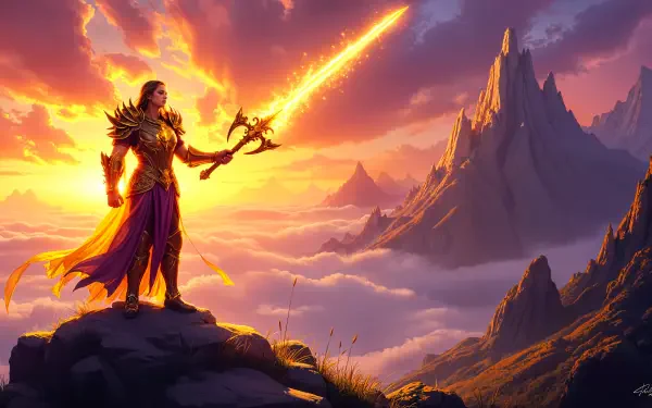 Epic Paladin Showdown: 4K Ultra HD Fantasy Anime Wallpaper by robokoboto