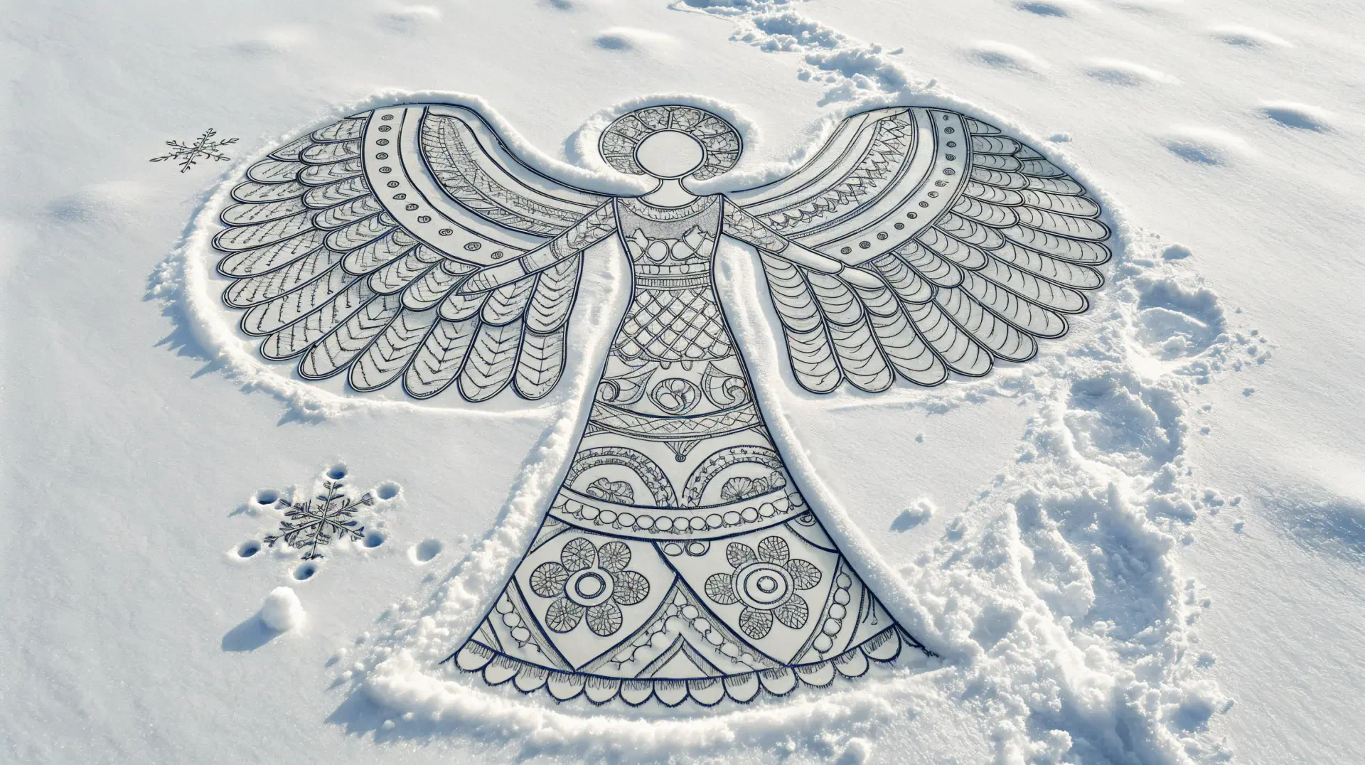 Delicate Snow Angel: An HD Wallpaper of Winter Beauty by QuantumCurator