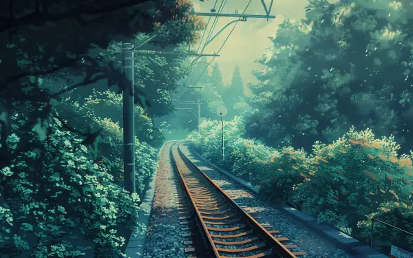 Train Tracks: A Stunning 4K Ultra HD Wallpaper by QuantumCurator