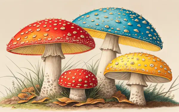 Vibrant Fungi: A Stunning 4K Ultra HD Wallpaper by QuantumCurator