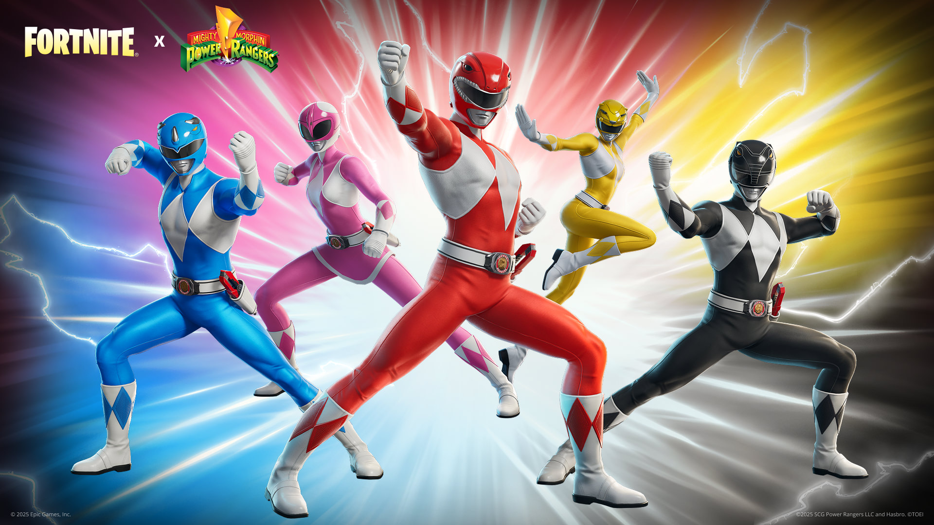 Fortnite x MMPR — Power Rangers HD Wallpaper