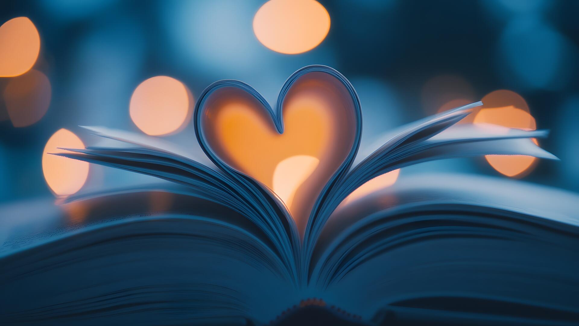 Heart of Pages — 4K Macro Book Wallpaper