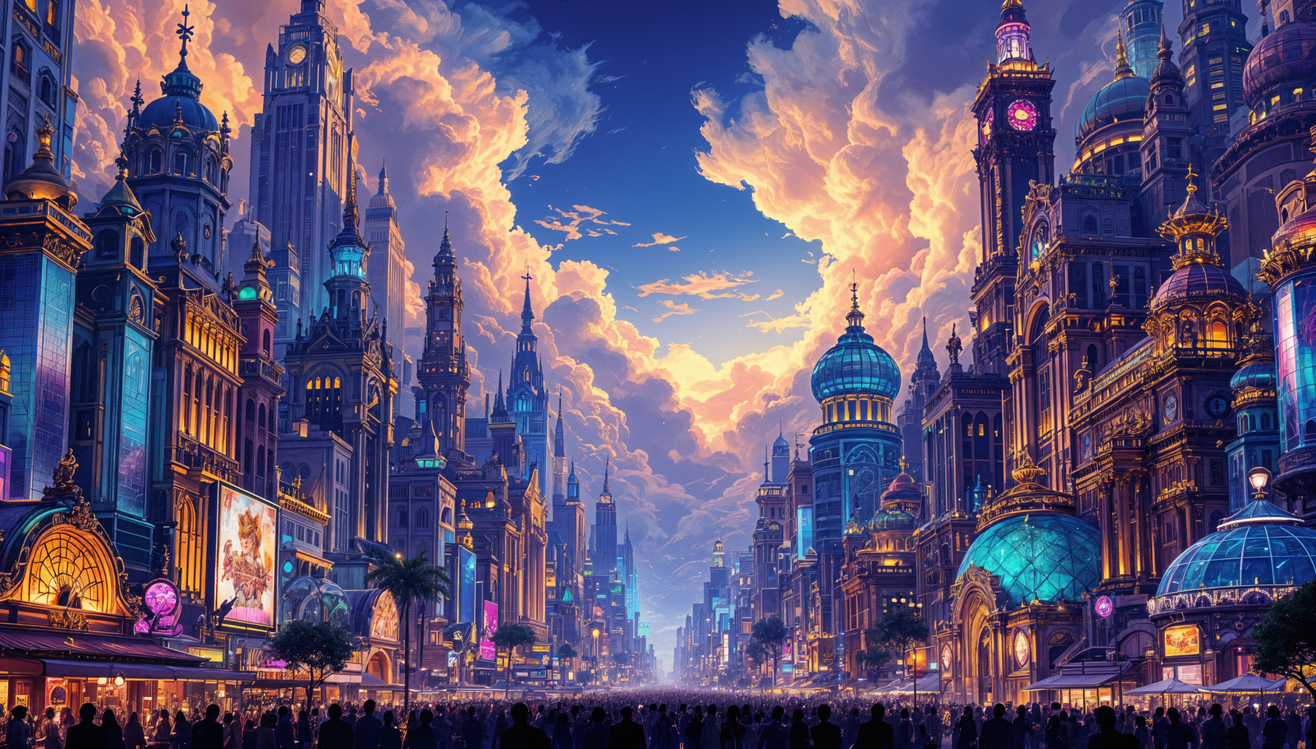 Maximalist Cityscape: A Stunning 4K Ultra HD Wallpaper by QuantumCurator