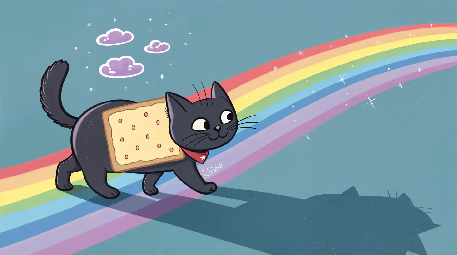 4K Ultra HD Nyan Cat Wallpaper with Black Cat and Rainbow Trail by ...