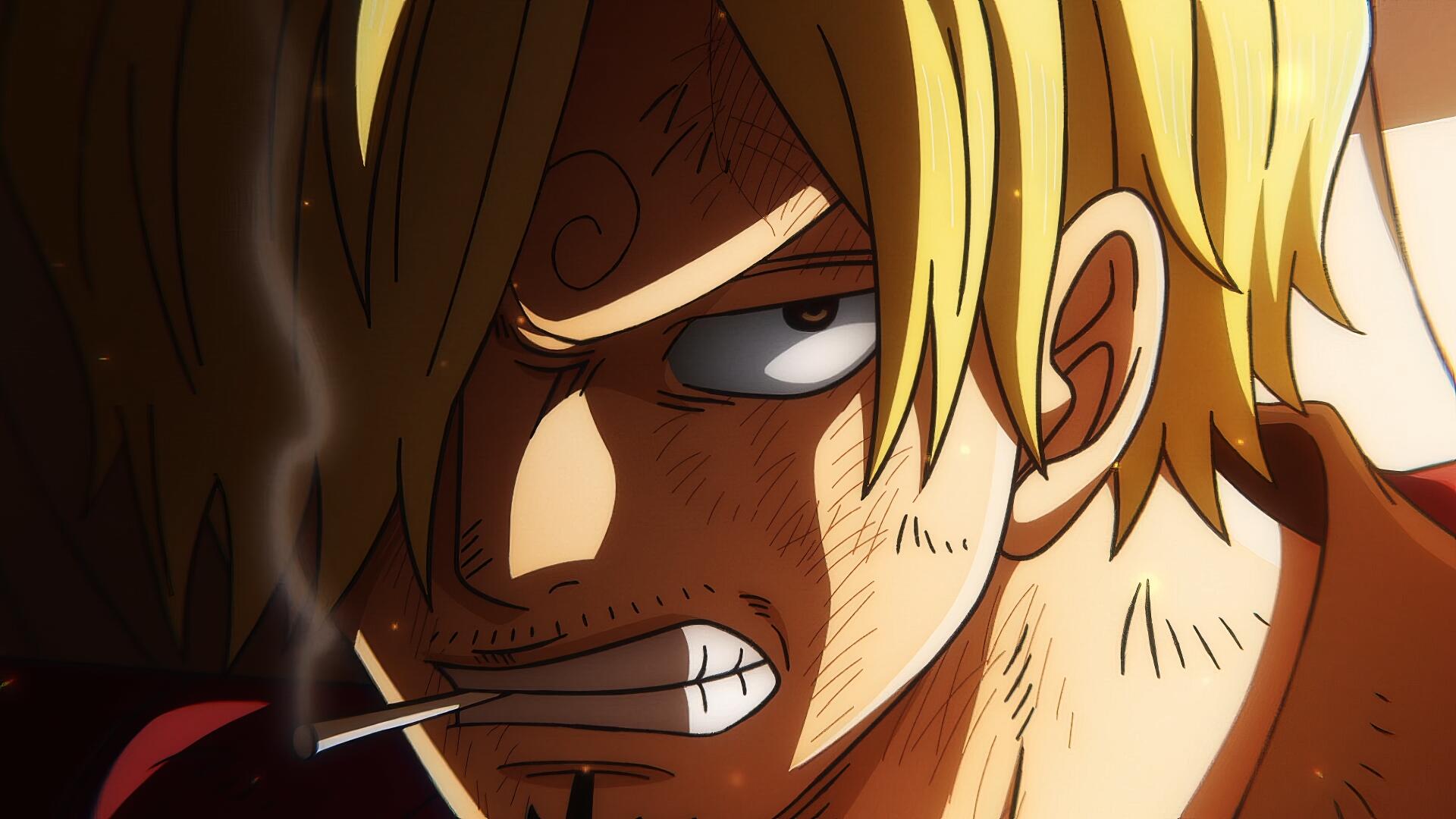 Sanji One Piece HD Wallpaper – Intense Anime Close-Up