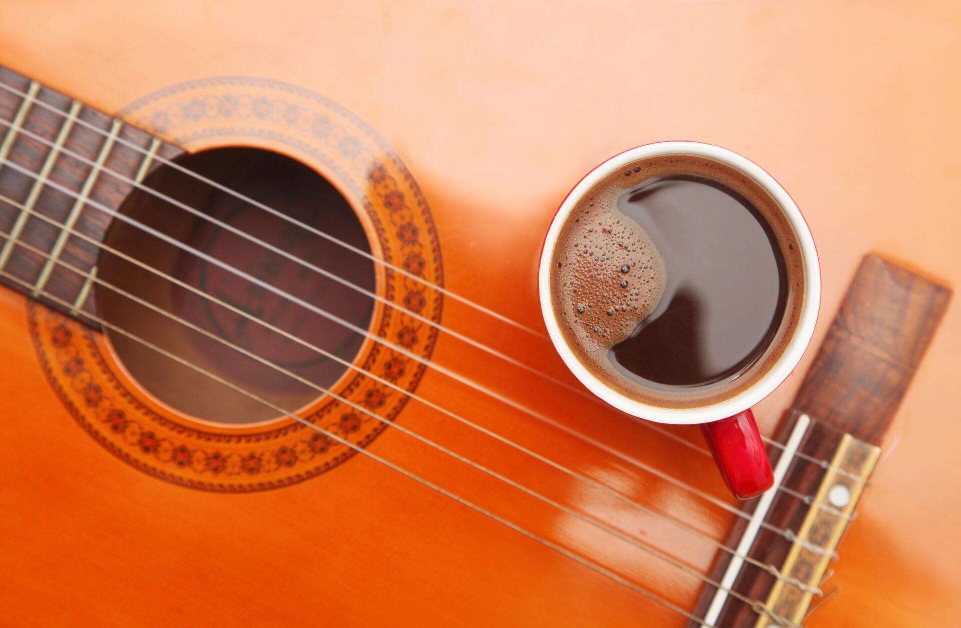 Coffee And Guitar Music Wallpaper by Crystal2009 | 3000x1962 ...