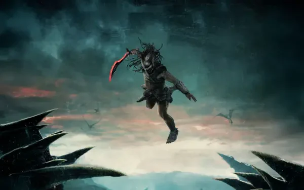 Predator: Badlands 4K Ultra HD Wallpaper – Fierce Huntress in the Shadows