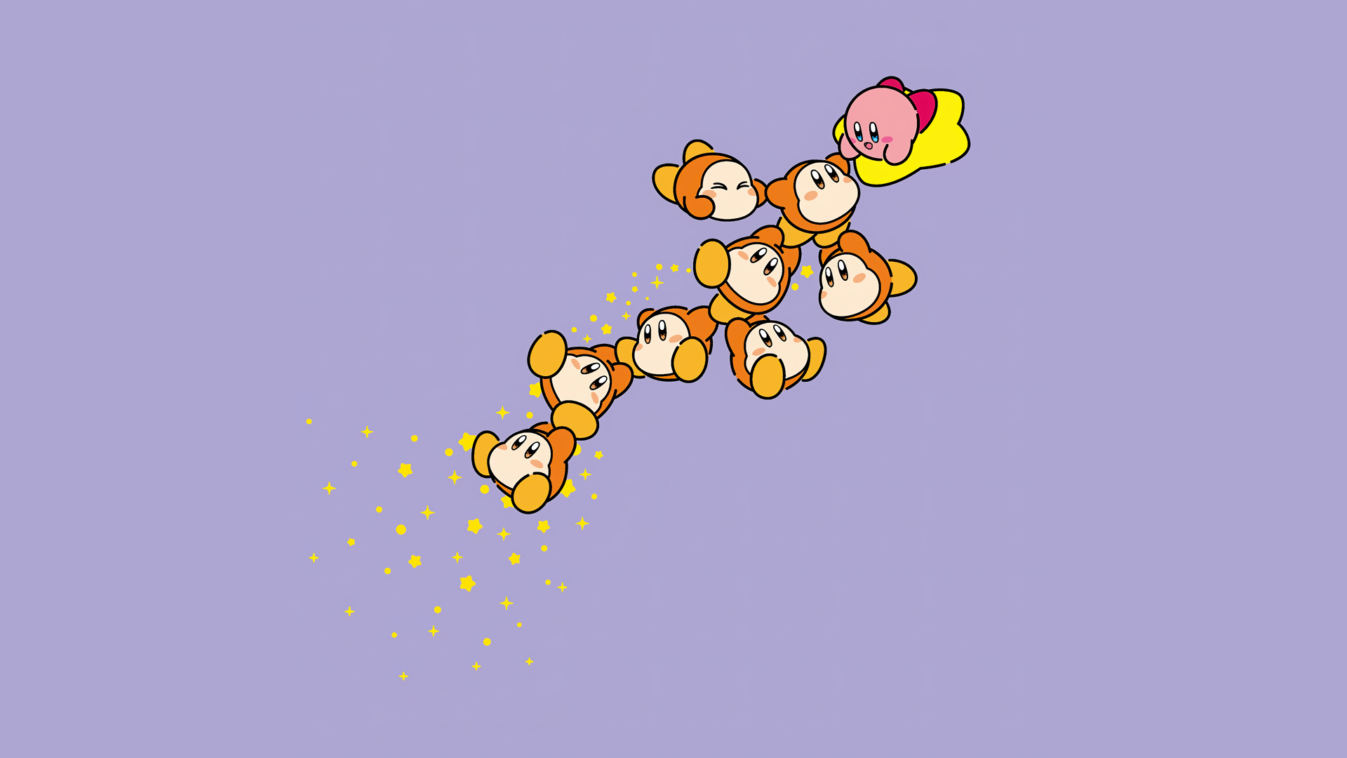 Kirby & Waddle Dee Starflight — HD Wallpaper