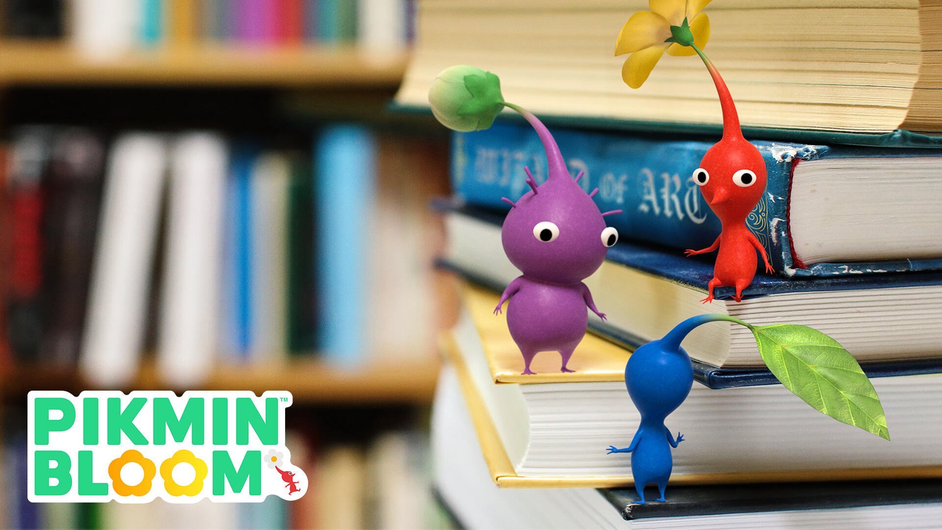 Pikmin Library (HD) | Pikmin Bloom HD | Tiny Pikmin Wallpaper