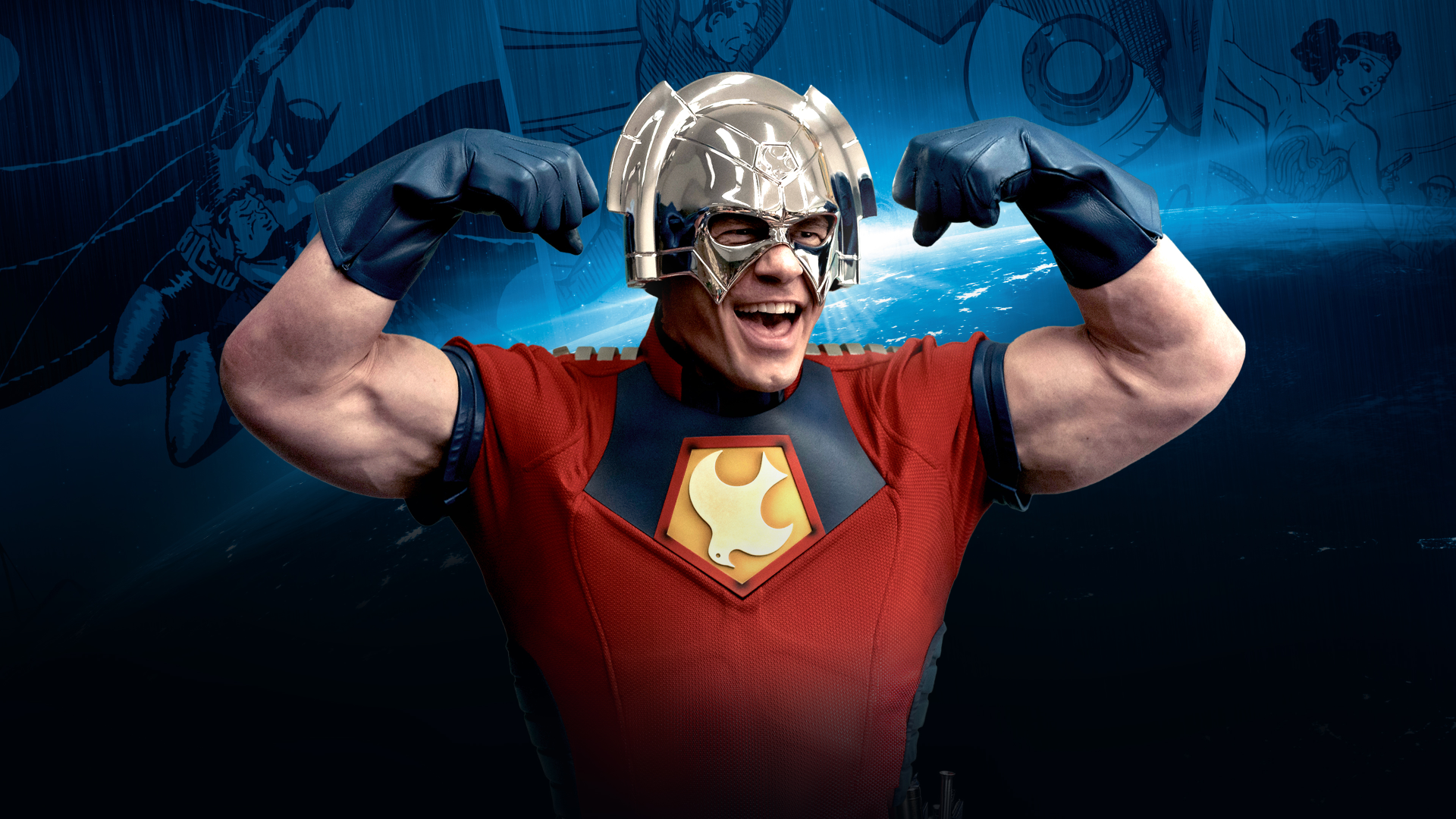 Peacemaker (DC) — 4K TV Show Wallpaper: Helmeted Hero Pose