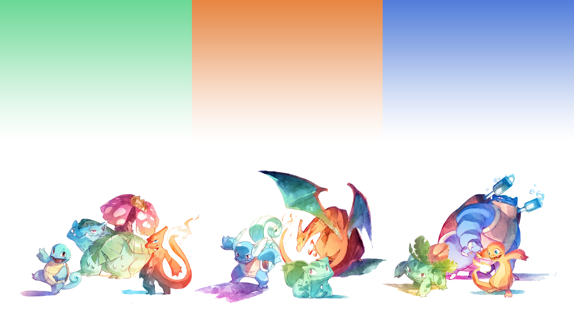Kanto Starter Trio — Pokémon HD Wallpaper