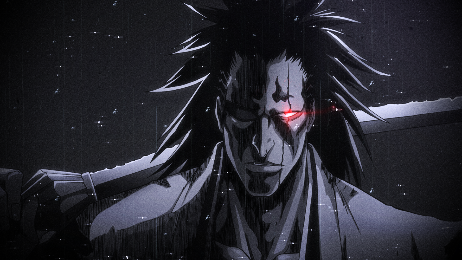 Download Anime Bleach Dark Anime Kenpachi Zaraki Rain Anime HD Wallpaper