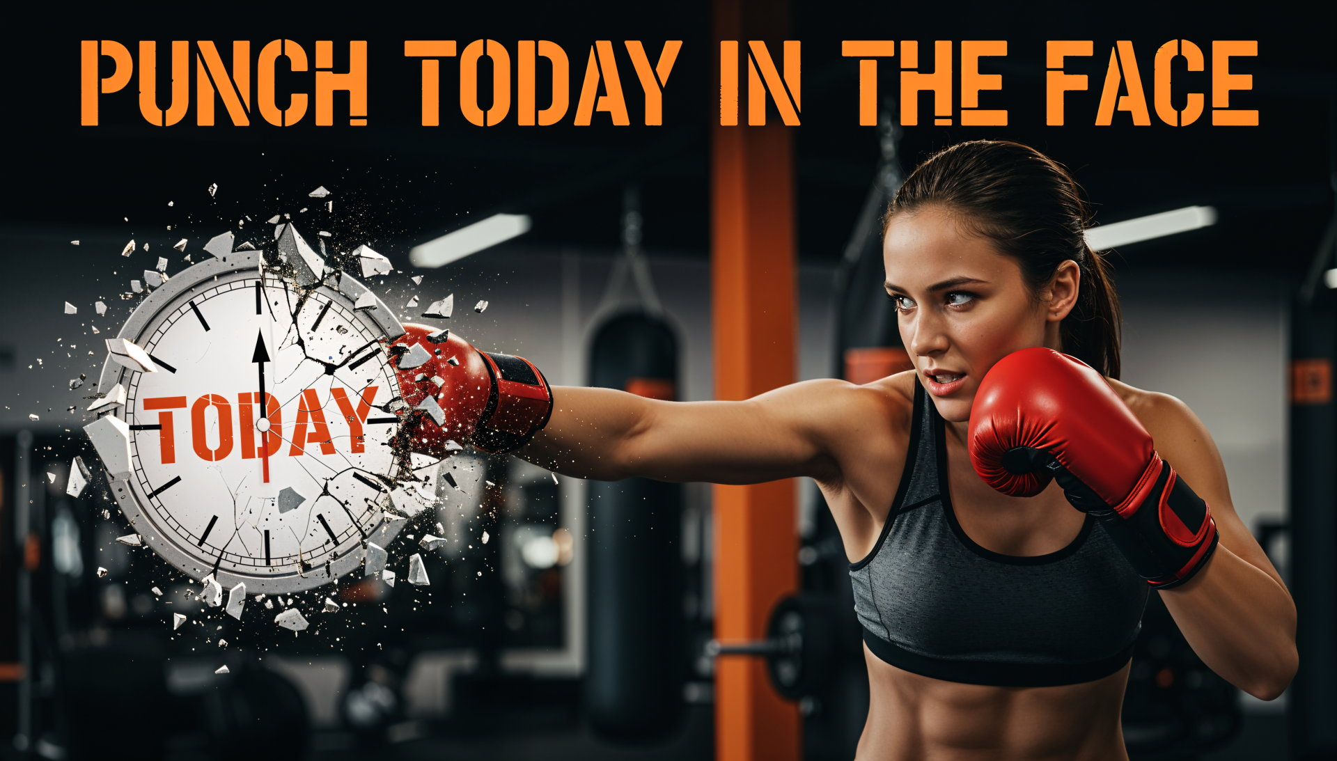 Punch Today in the Face — 4K Motivational Wallpaper by robokoboto