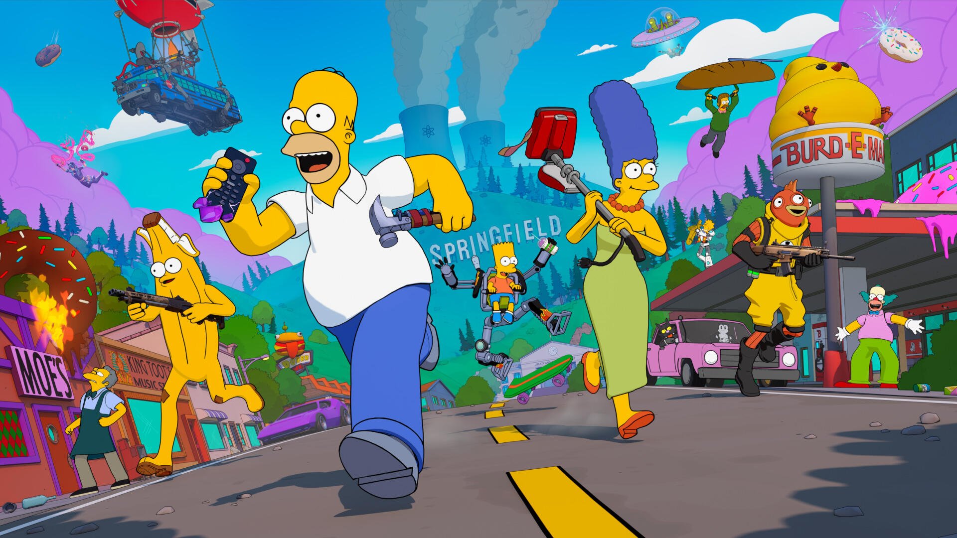 Springfield Royale: The Simpsons x Fortnite HD Wallpaper