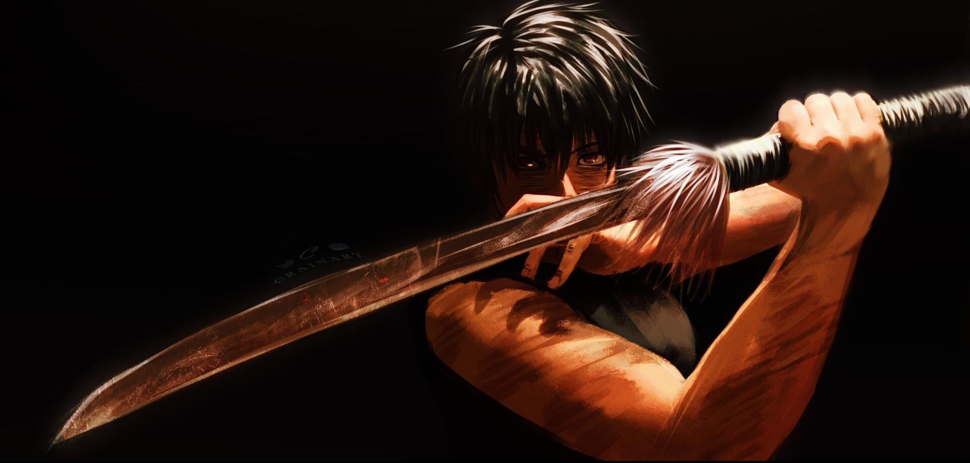 Midnight Blade — Maki Zenin (2K Jujutsu Kaisen Sword Wallpaper) by ...
