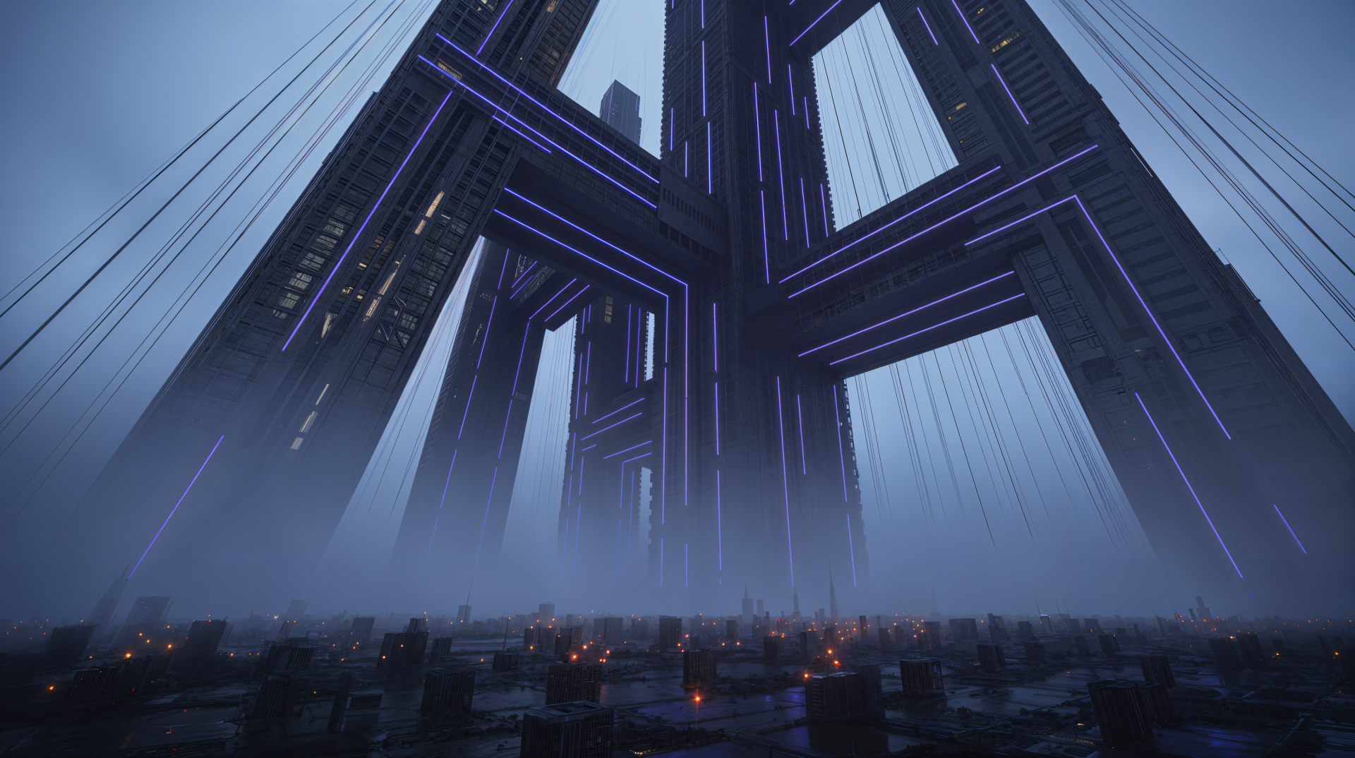 Neon Leviathan — 4K Megastructure Wallpaper by QuantumCurator