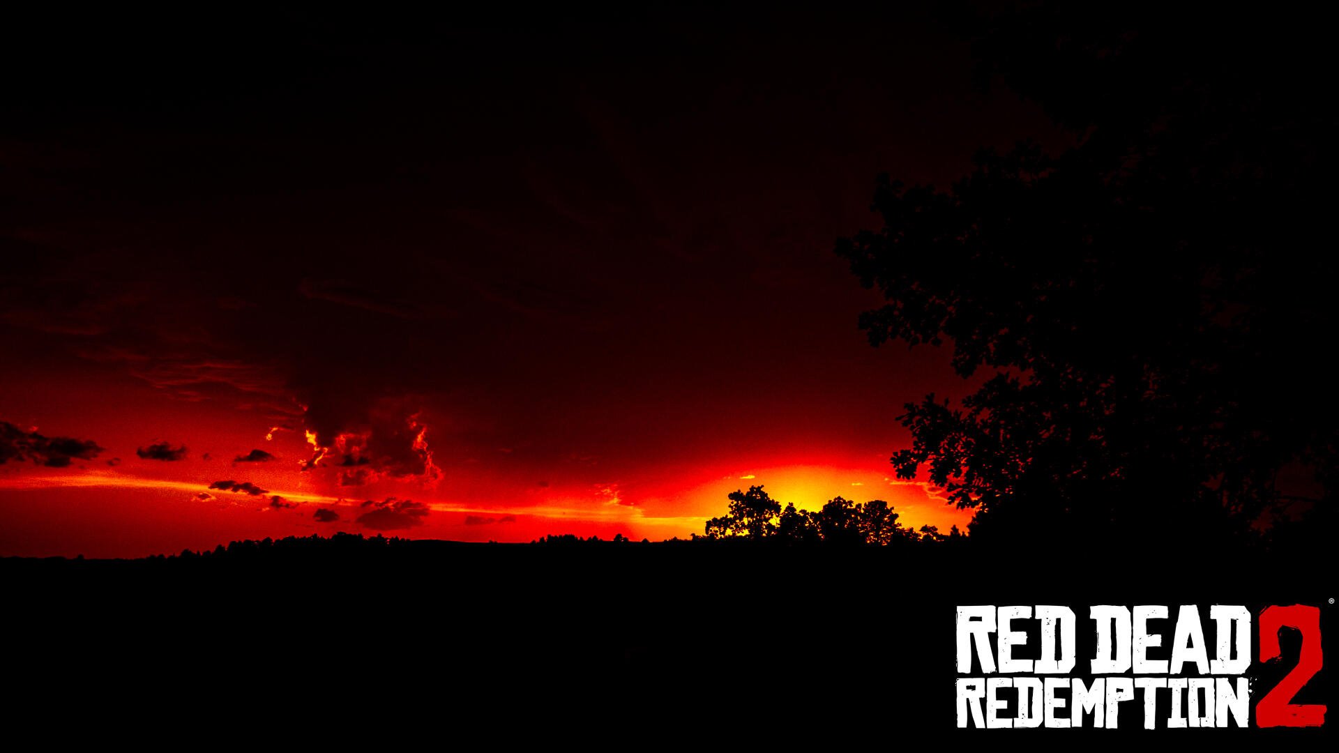 RDR2 — Crimson Dusk Shadows (4K Ultra HD Wallpaper)