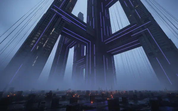 Neon Leviathan — 4K Megastructure Wallpaper by QuantumCurator