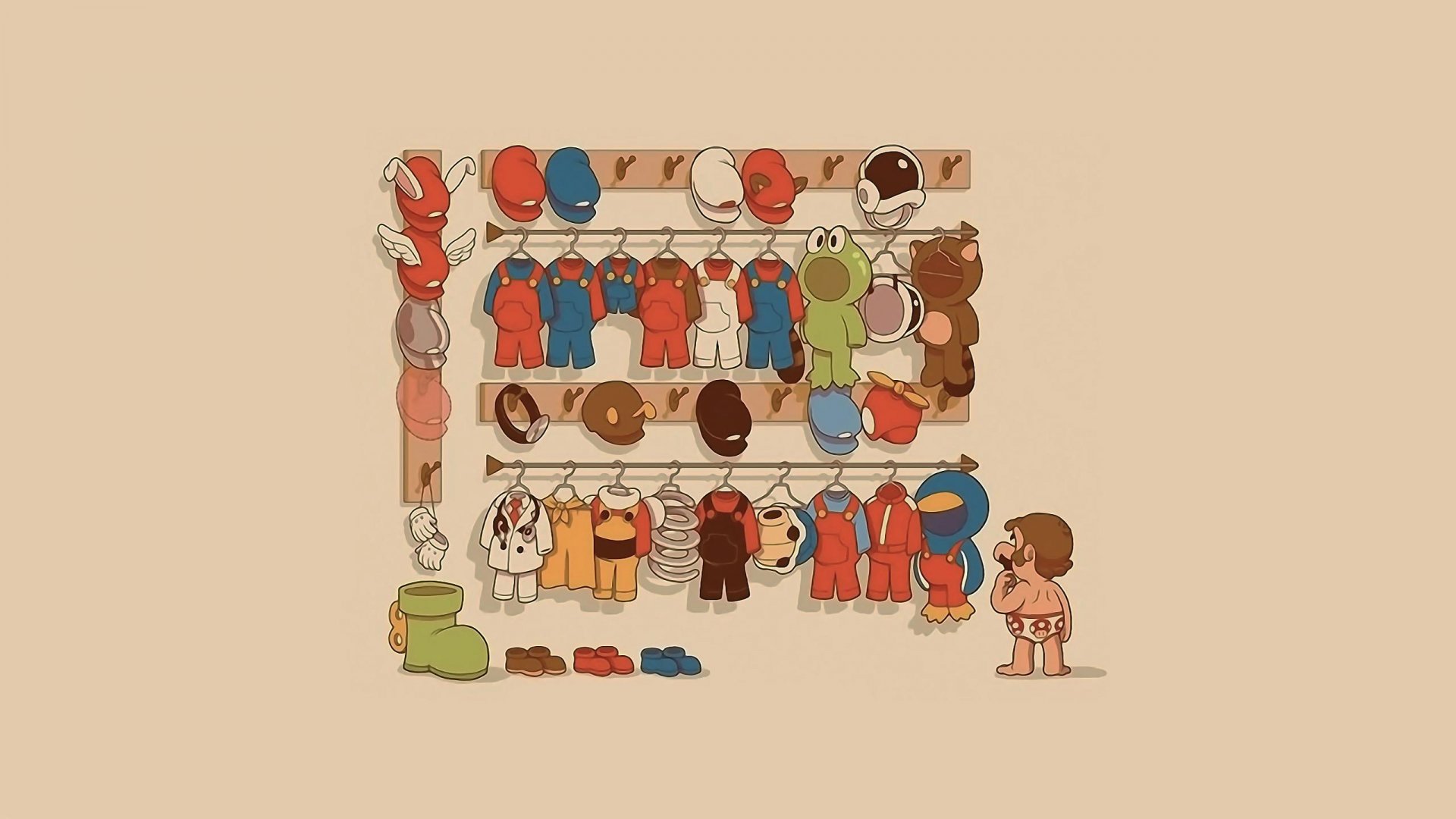 Mario's HD Costume Closet: Iconic Video Game Wardrobe Selection