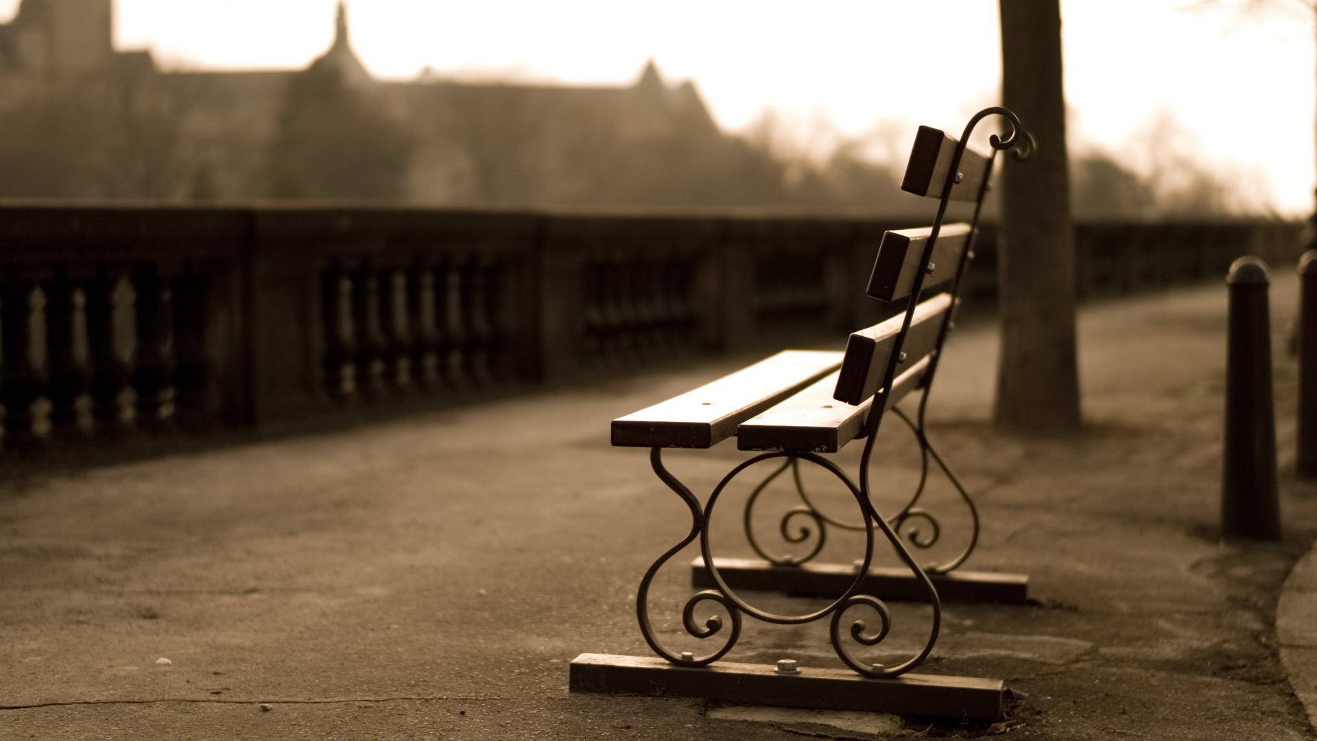 Download Man Made Bench HD Wallpaper