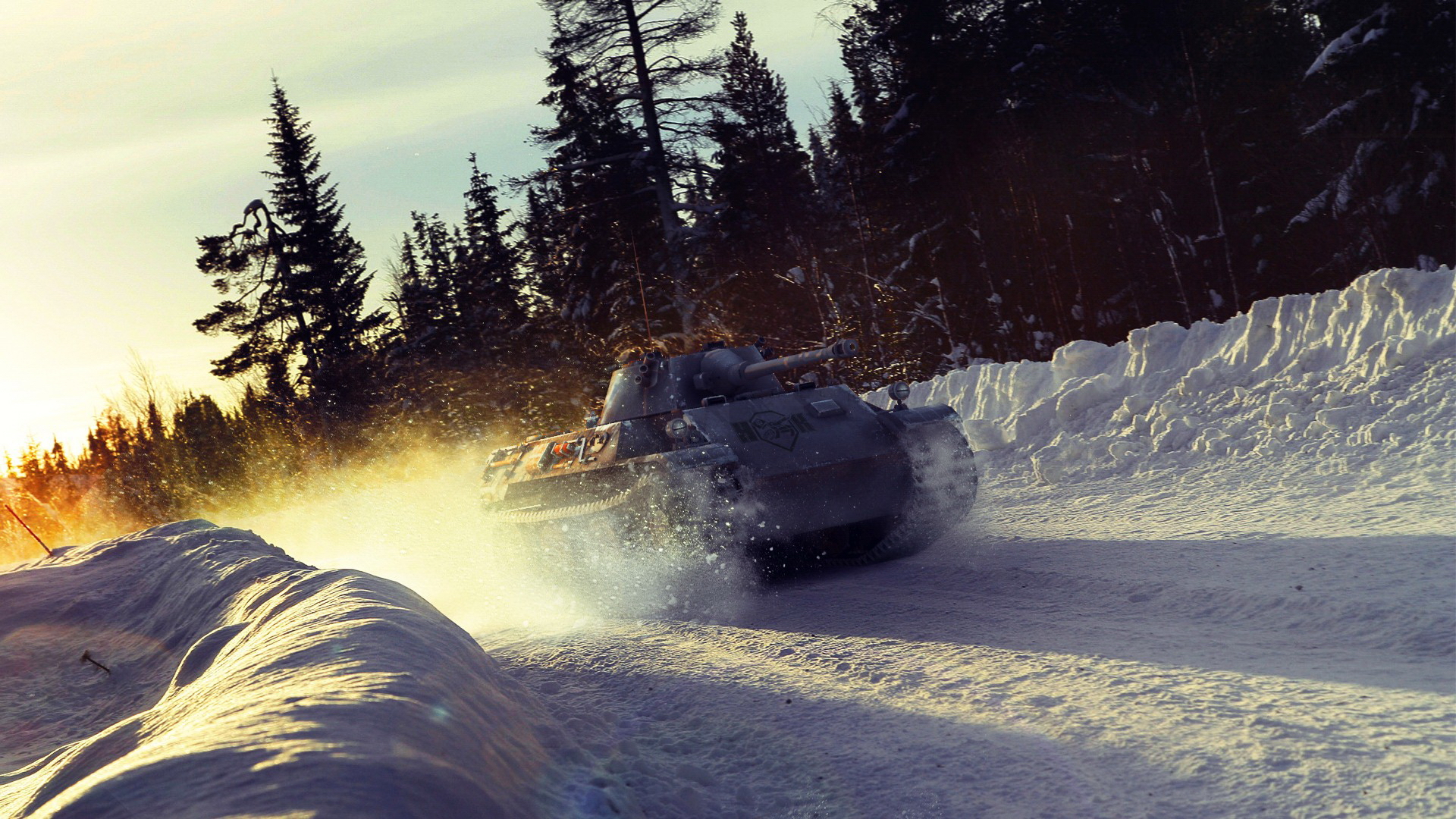HD Military Tank in Action: Winter Combat Maneuver