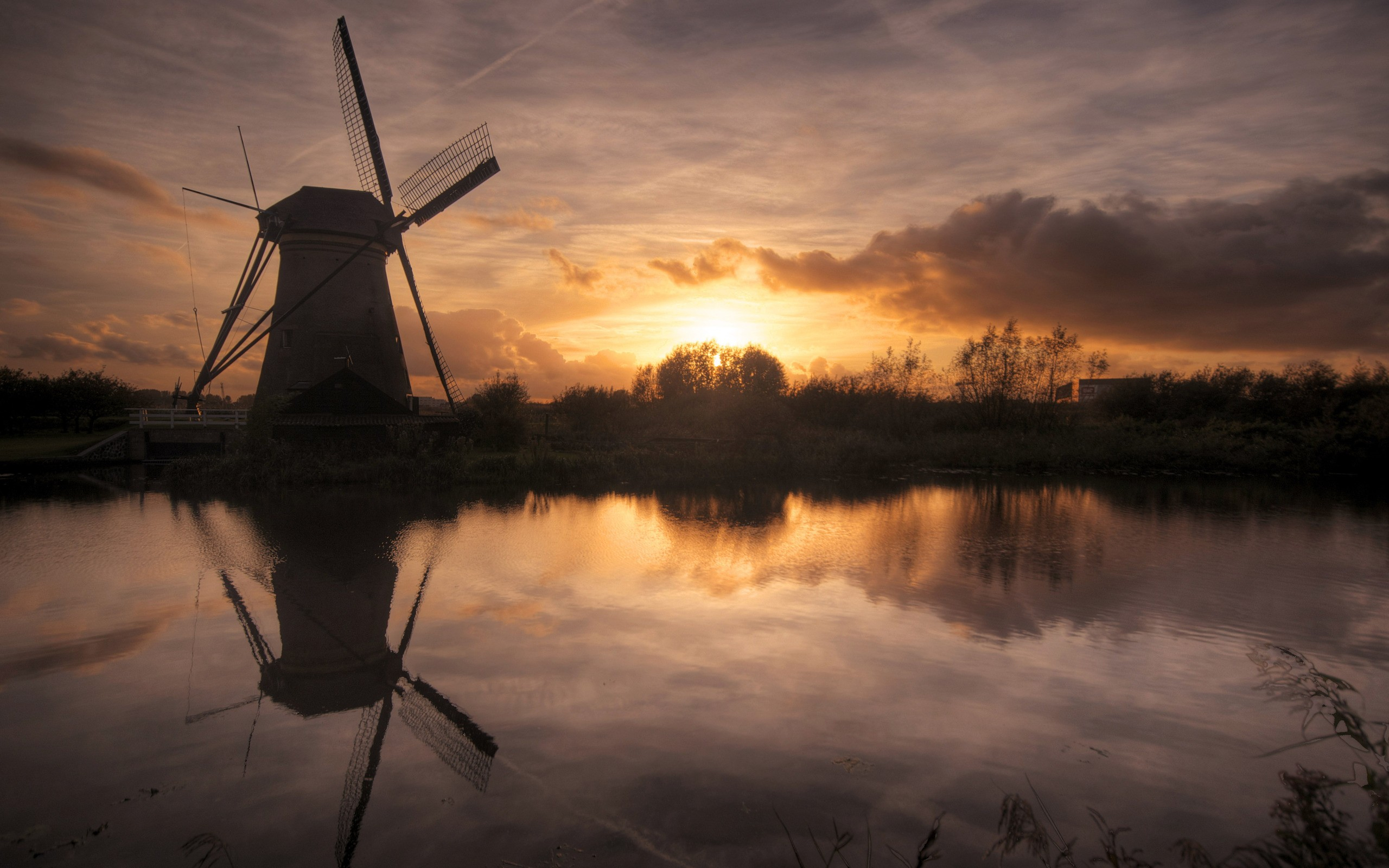 Download Windmill Photography Reflection HD Wallpaper