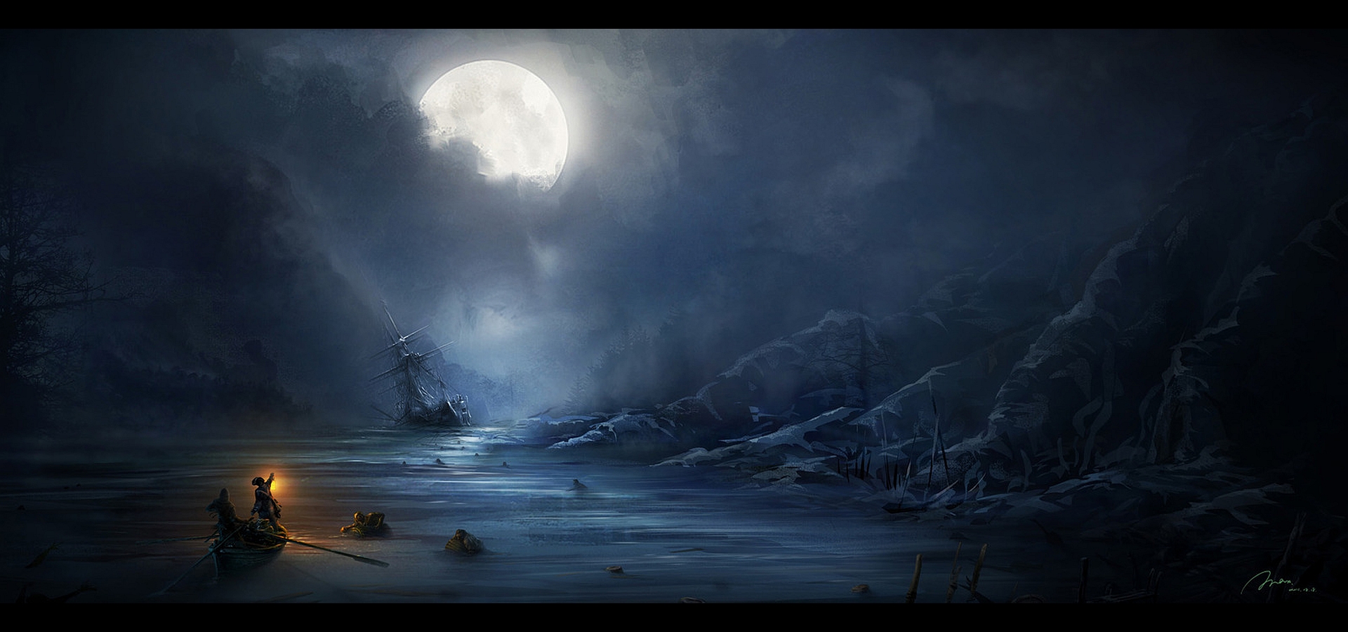 Assassin's Creed III HD Wallpaper: Moonlit Coastal Adventure