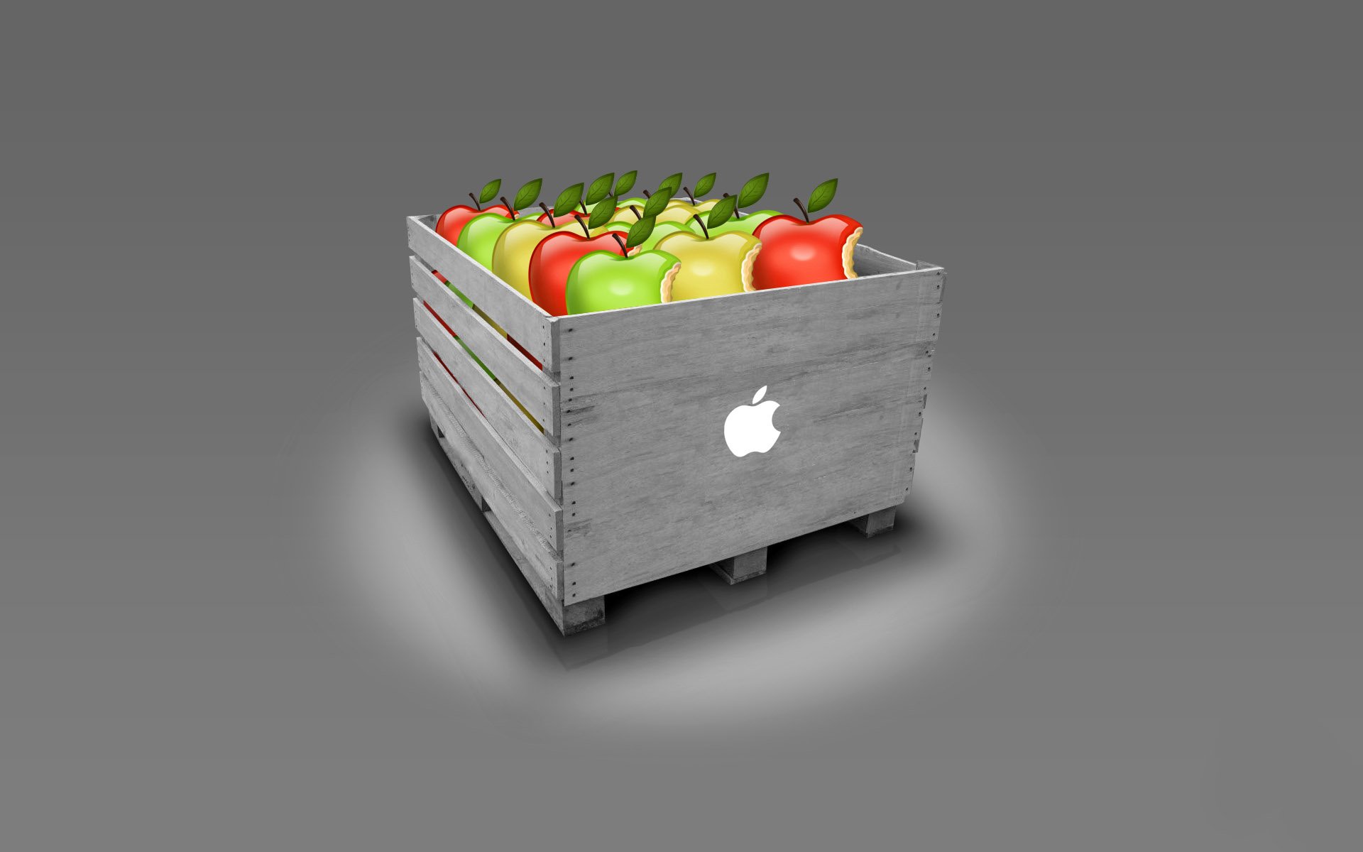 Tech Harvest — Apple Crate HD Wallpaper