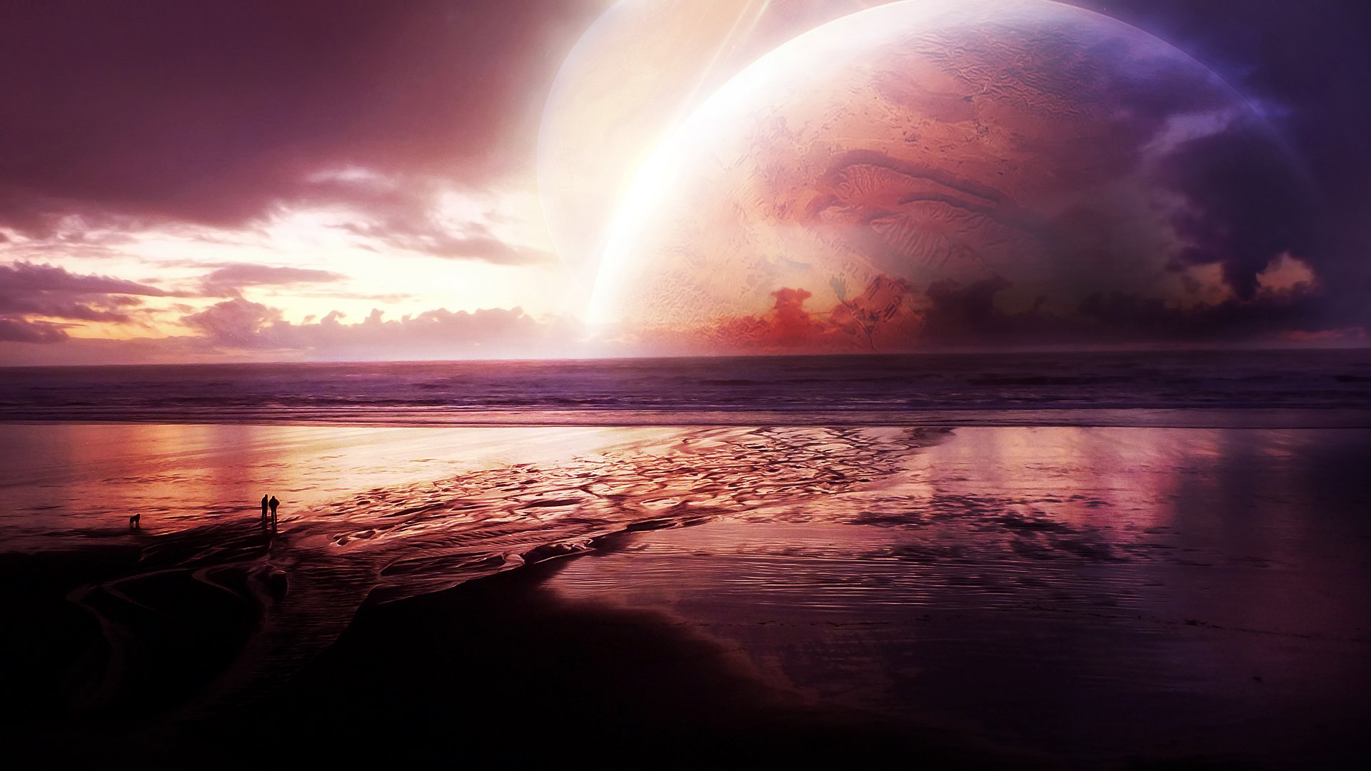 Sci Fi Planet Rise HD Wallpaper