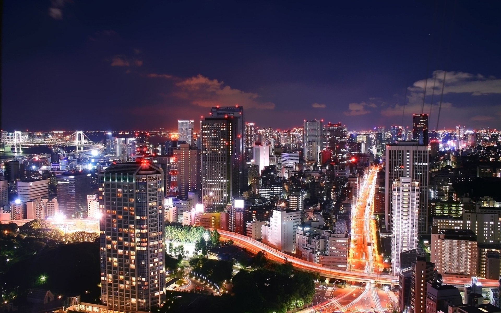 Tokyo Nights: Stunning Man-Made Cityscape HD Wallpaper