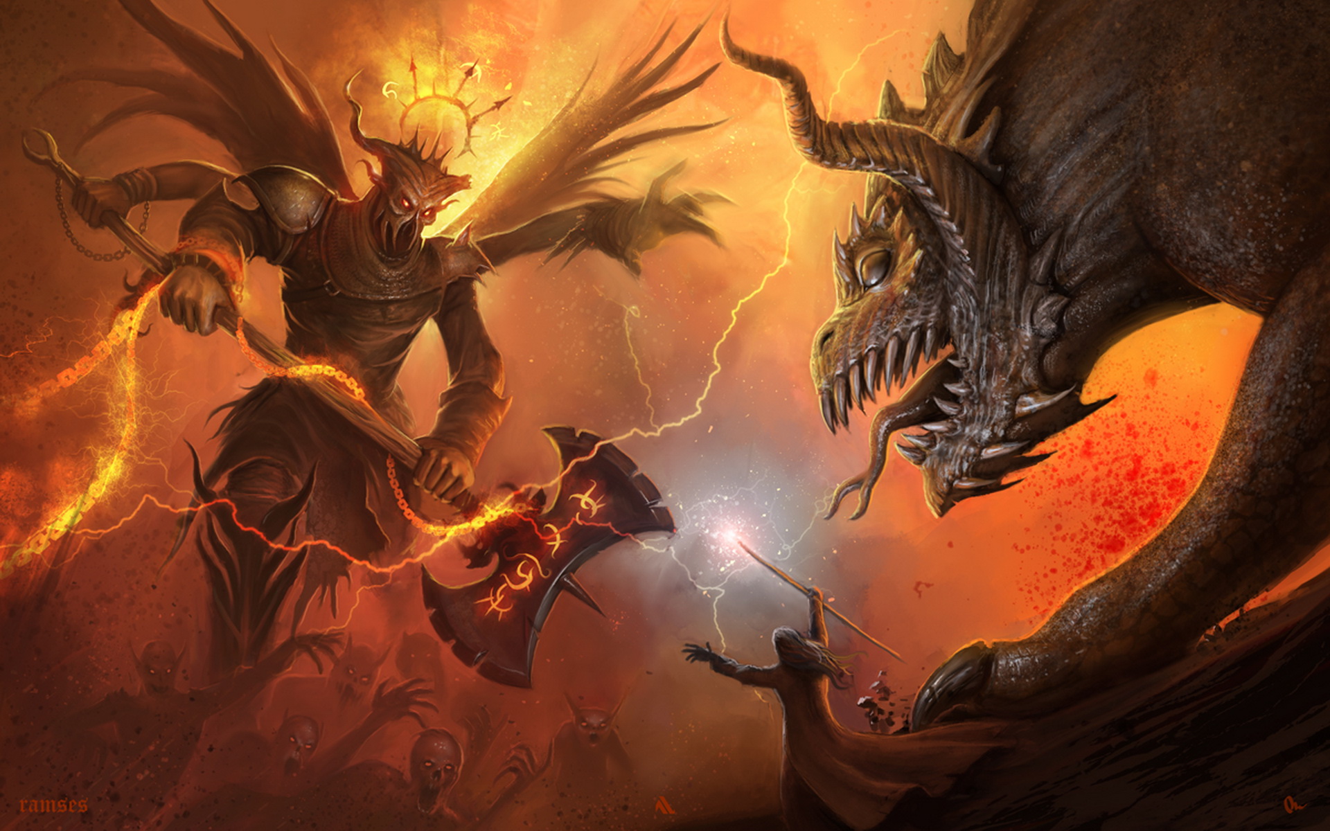 Download Fantasy Battle HD Wallpaper by Martin de Diego Sádaba