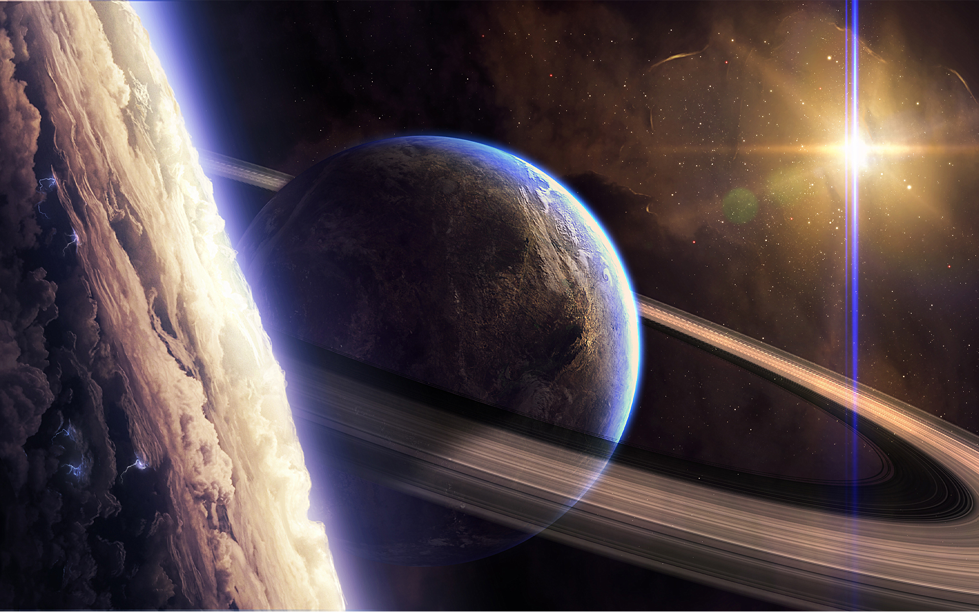 Download Sci Fi Planetary Ring HD Wallpaper