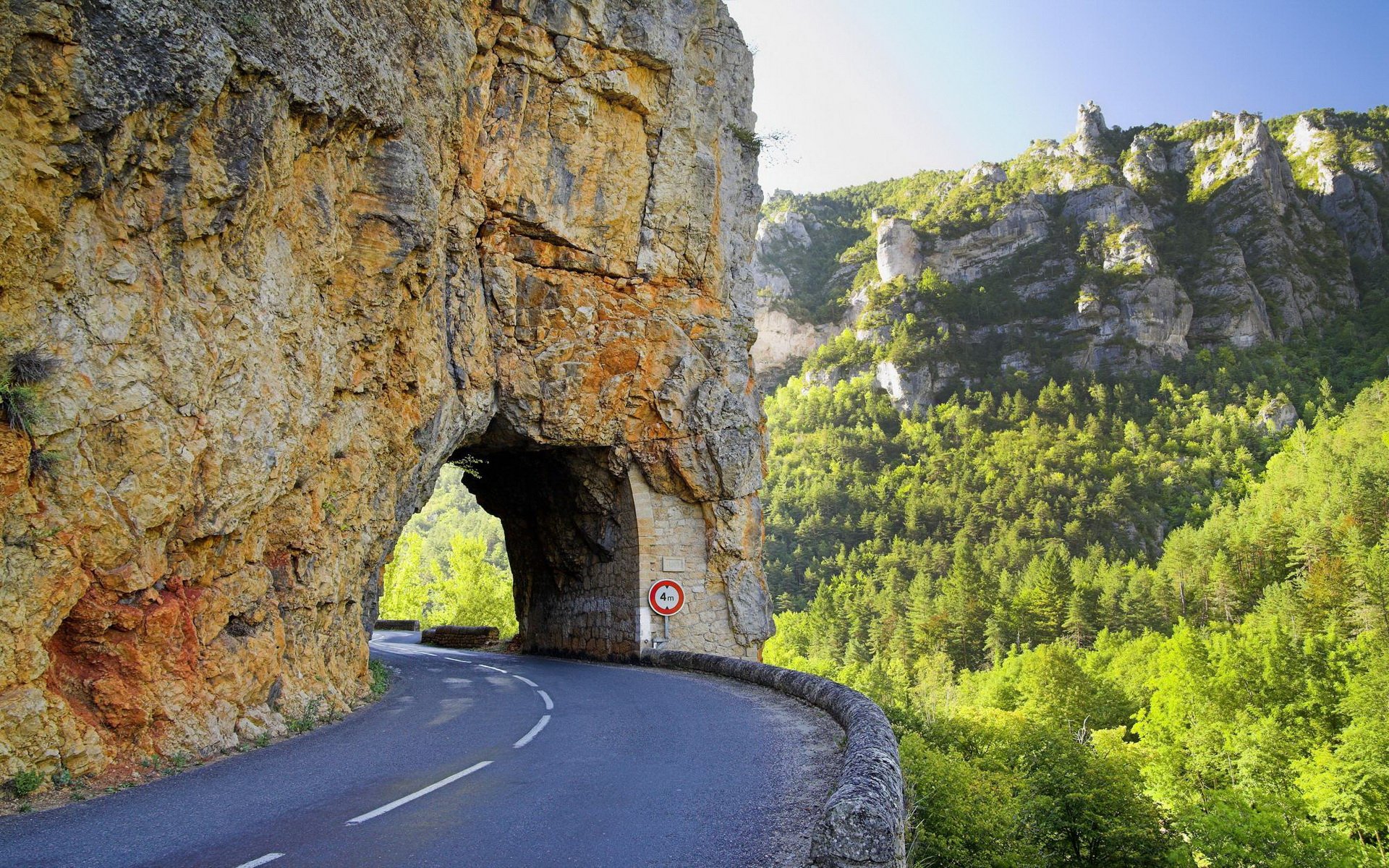 Download Forest Cliff Earth Man Made Road HD Wallpaper