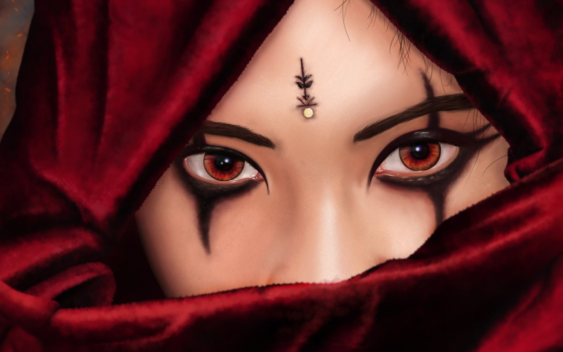 Intense Gaze: HD Woman’s Eye Mystery | 2560x1600 | Wallpaper Abyss