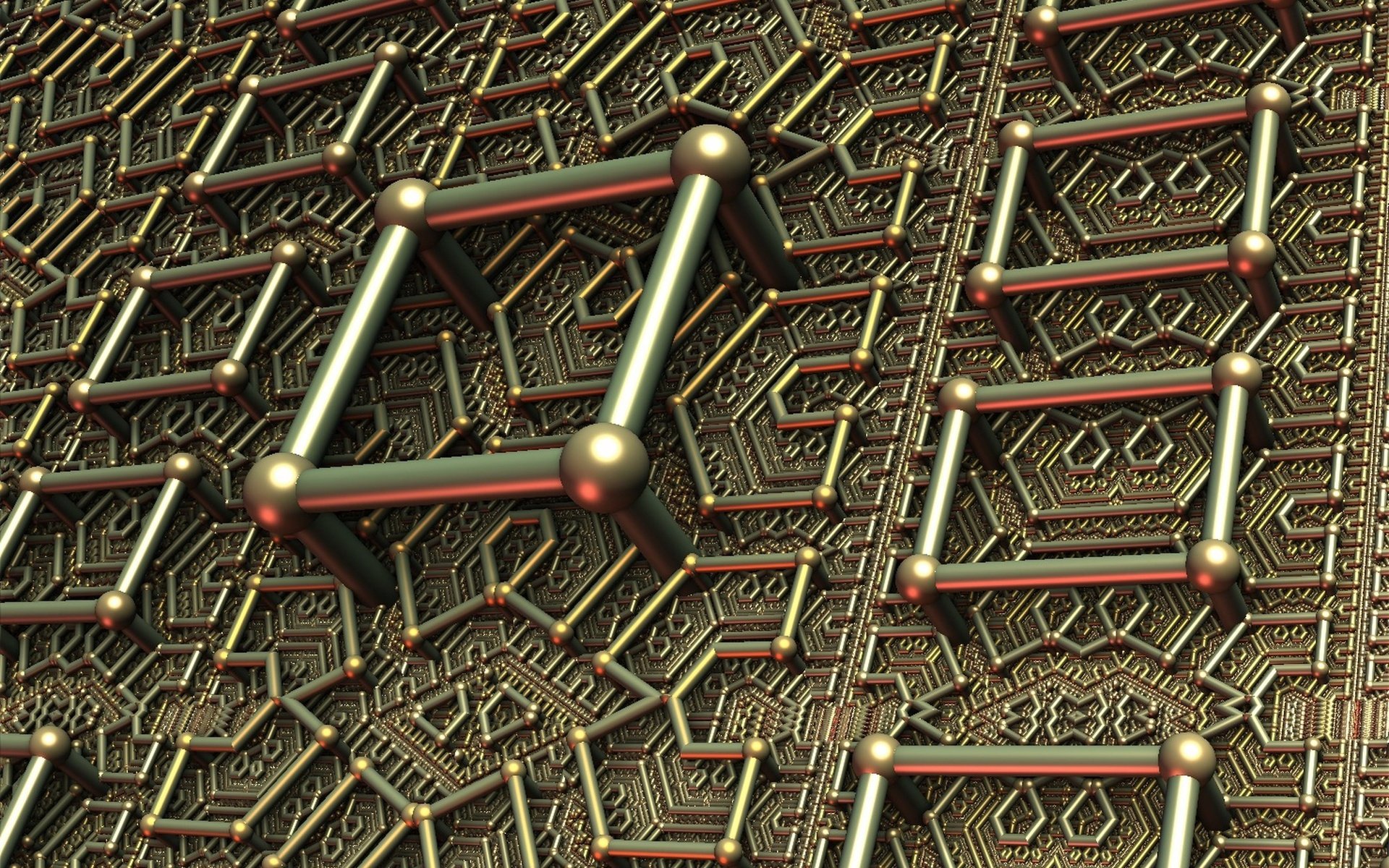 3D Fractal CGI Art: Intricate Geometric HD Wallpaper