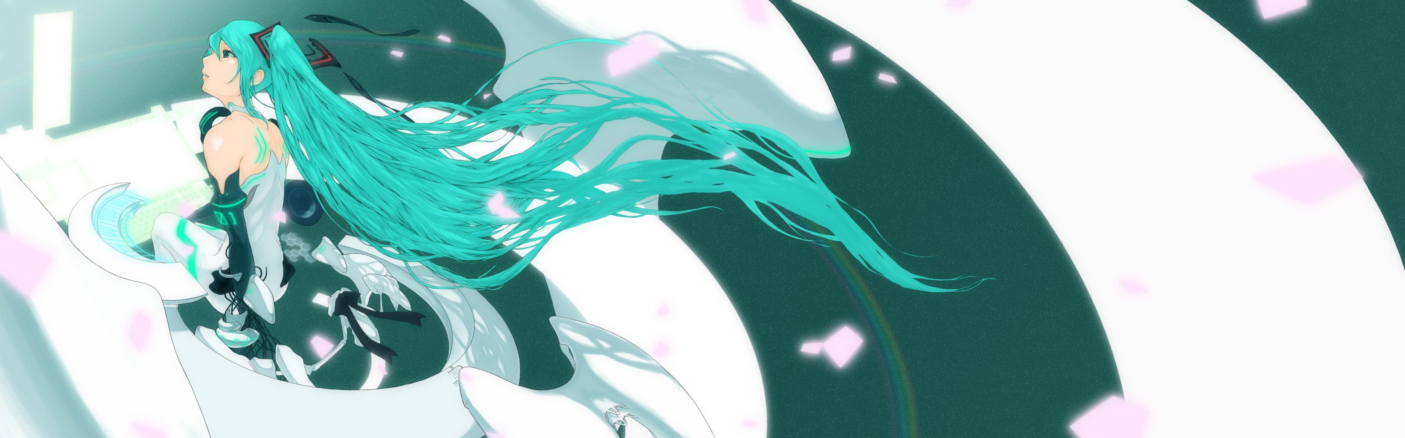 Download Green Hatsune Miku Anime Vocaloid Green Anime HD Wallpaper