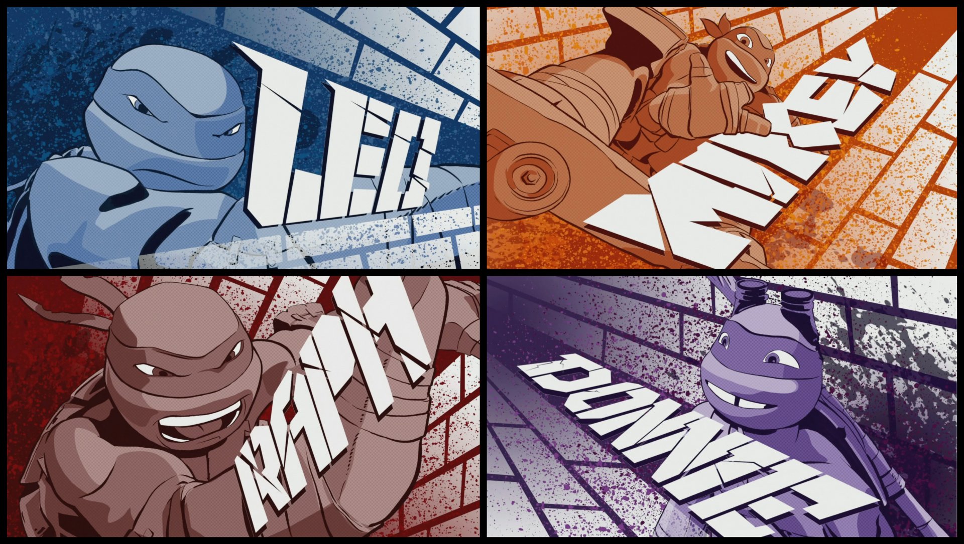Teenage Mutant Ninja Turtles HD Comic Splash - Leo, Mikey, Raph & Donnie!