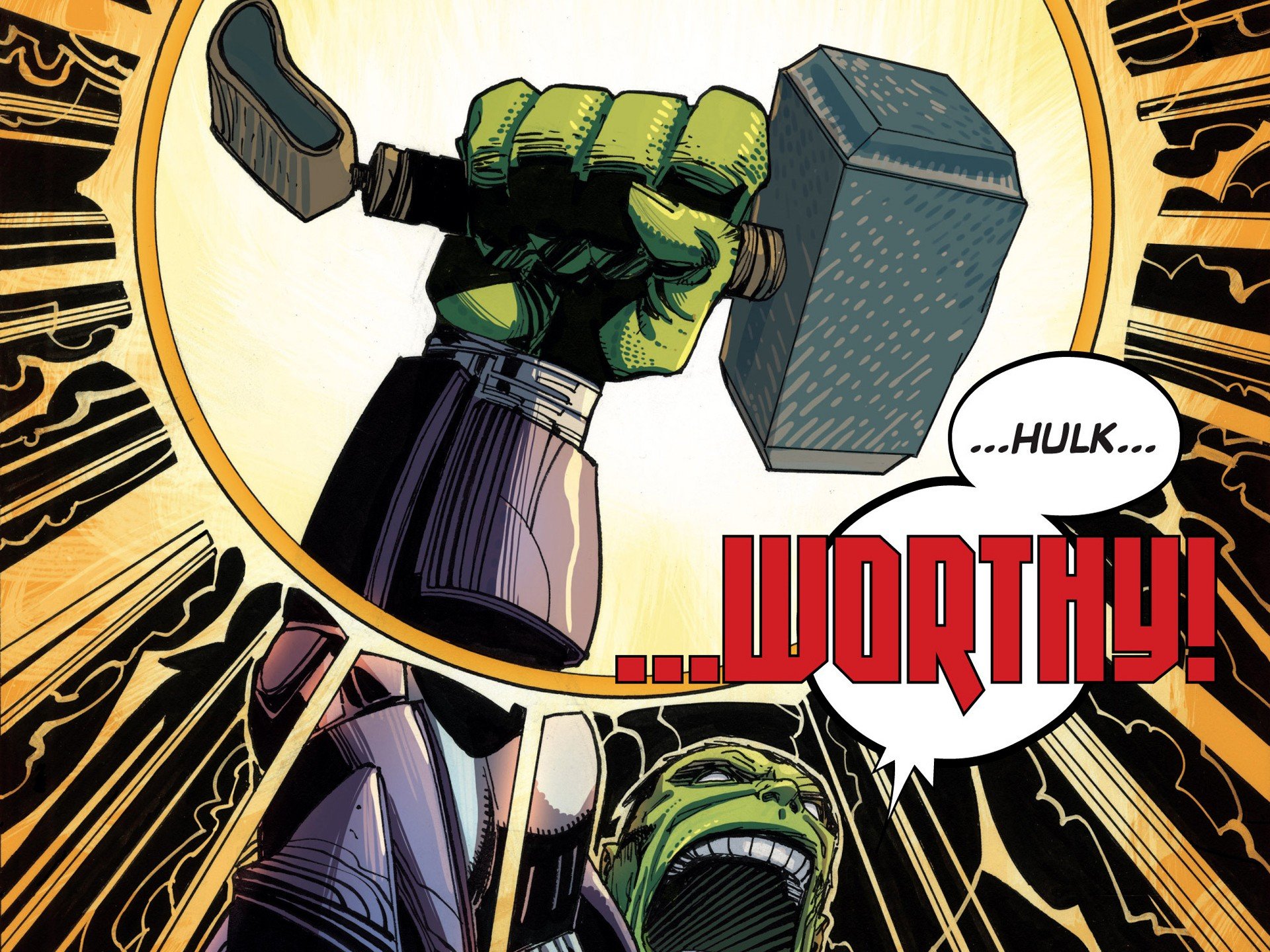 Epic Hulk Comic HD Wallpaper: Worthy Power Unleashed