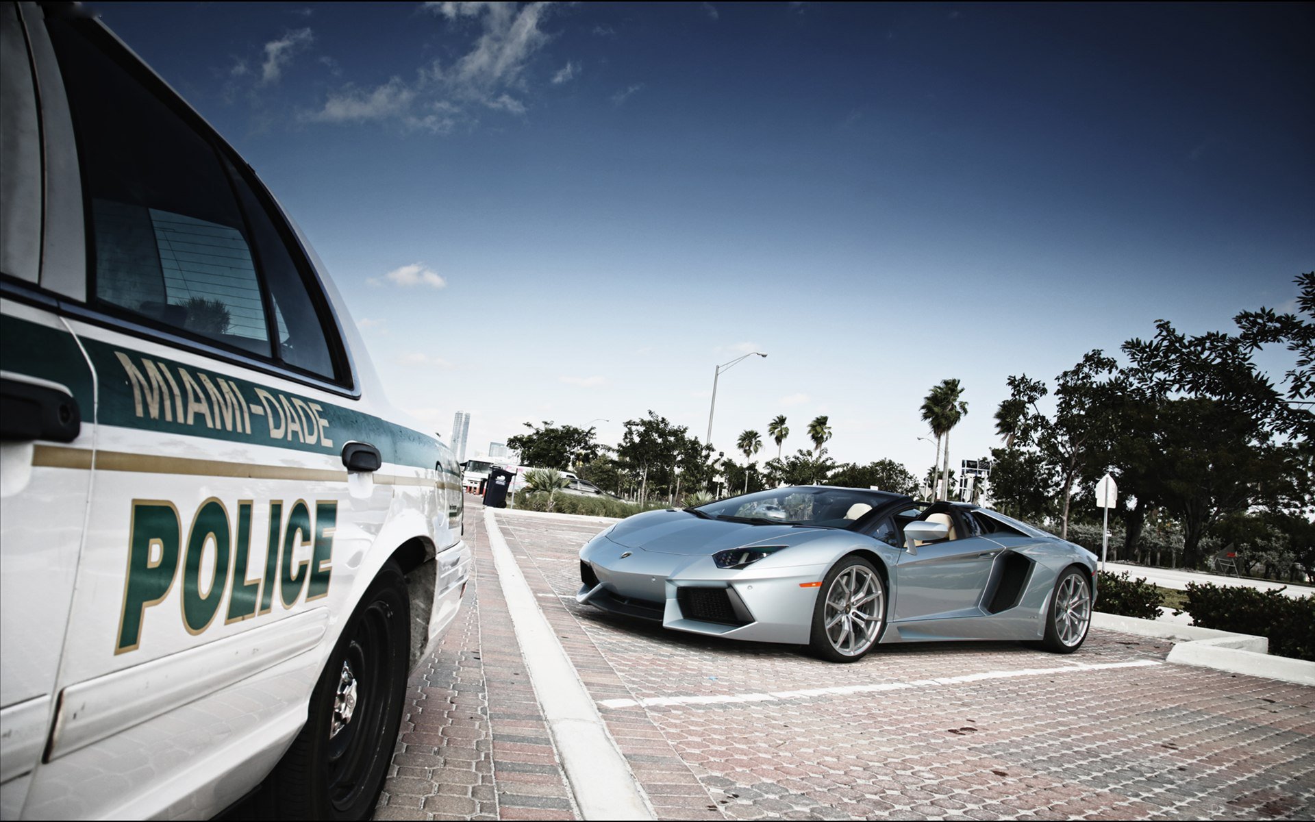 HD Lamborghini Aventador Meets Miami-Dade Police: Sleek Power on the ...