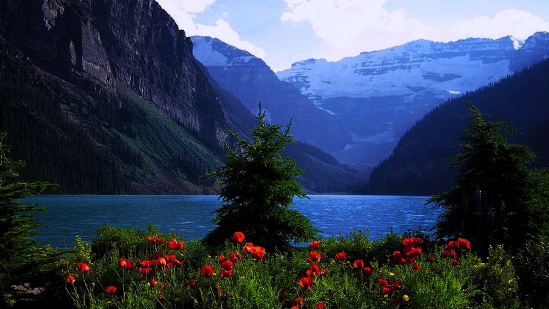 Serene Mountain Lake: Stunning Nature HD Wallpaper
