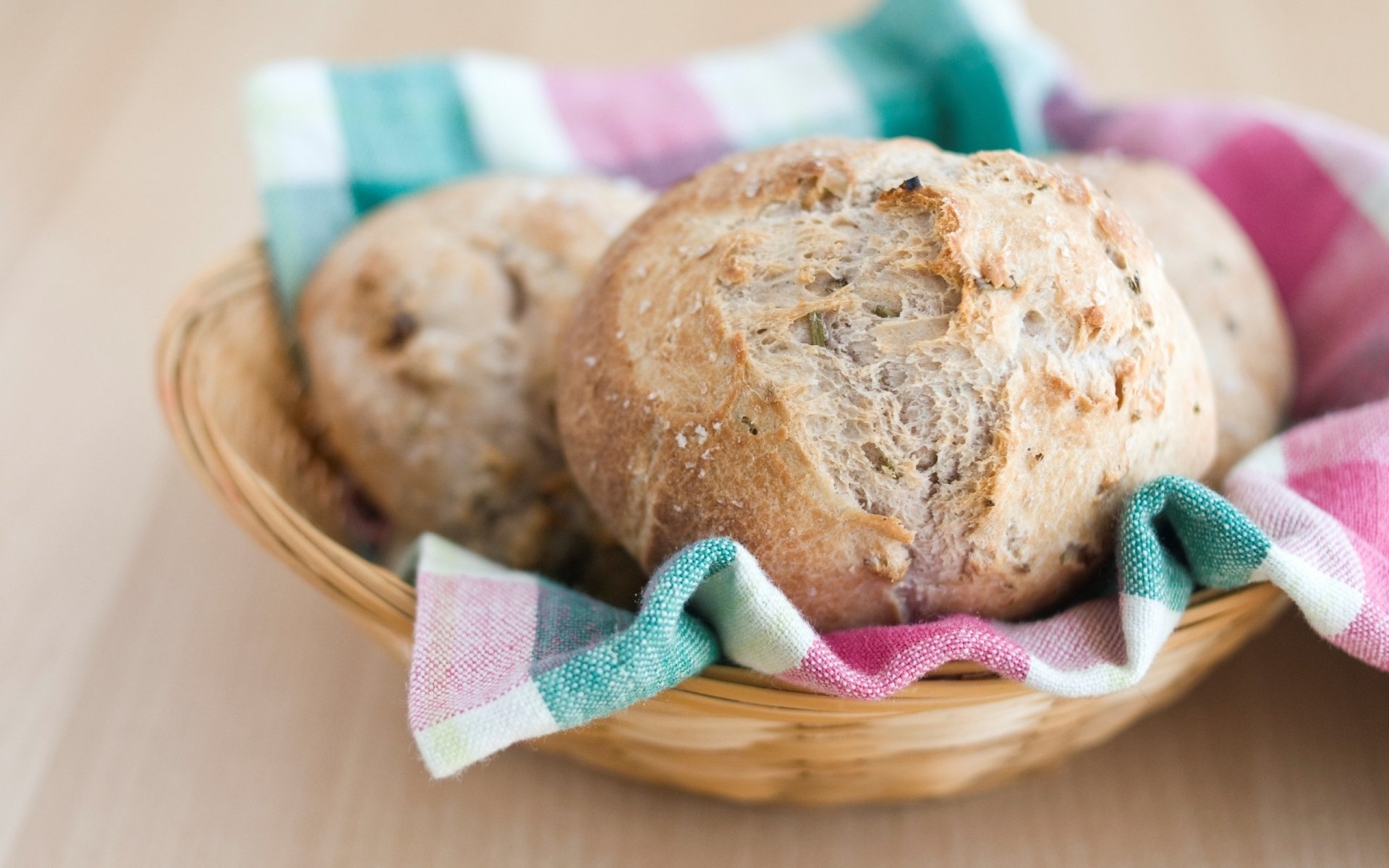 Rustic Bread Basket: HD Wallpaper of Freshly Baked Delights