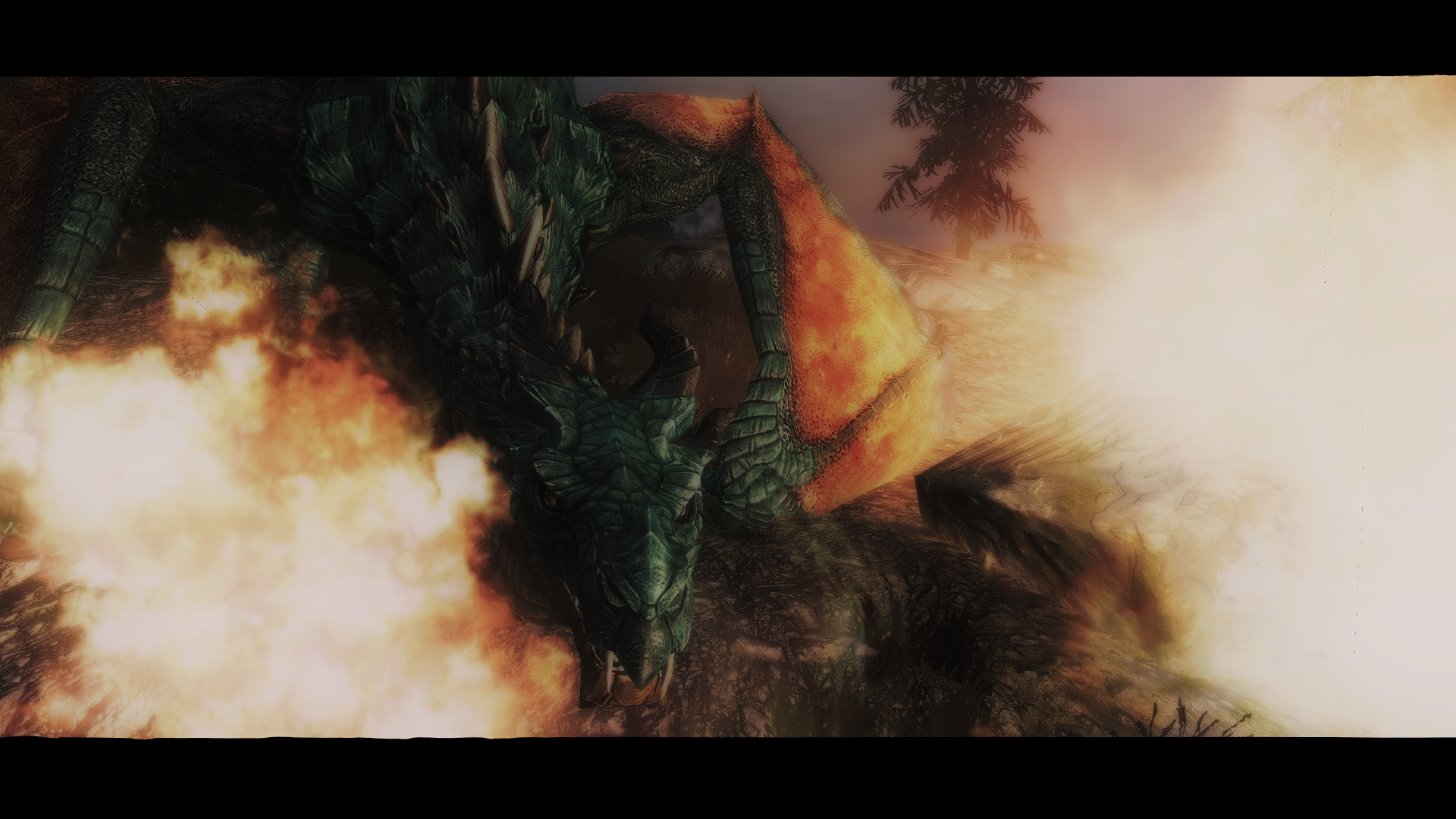 Skyrim HD Wallpaper — Alduin's Fiery Return | 1920x1080 | Wallpaper Abyss