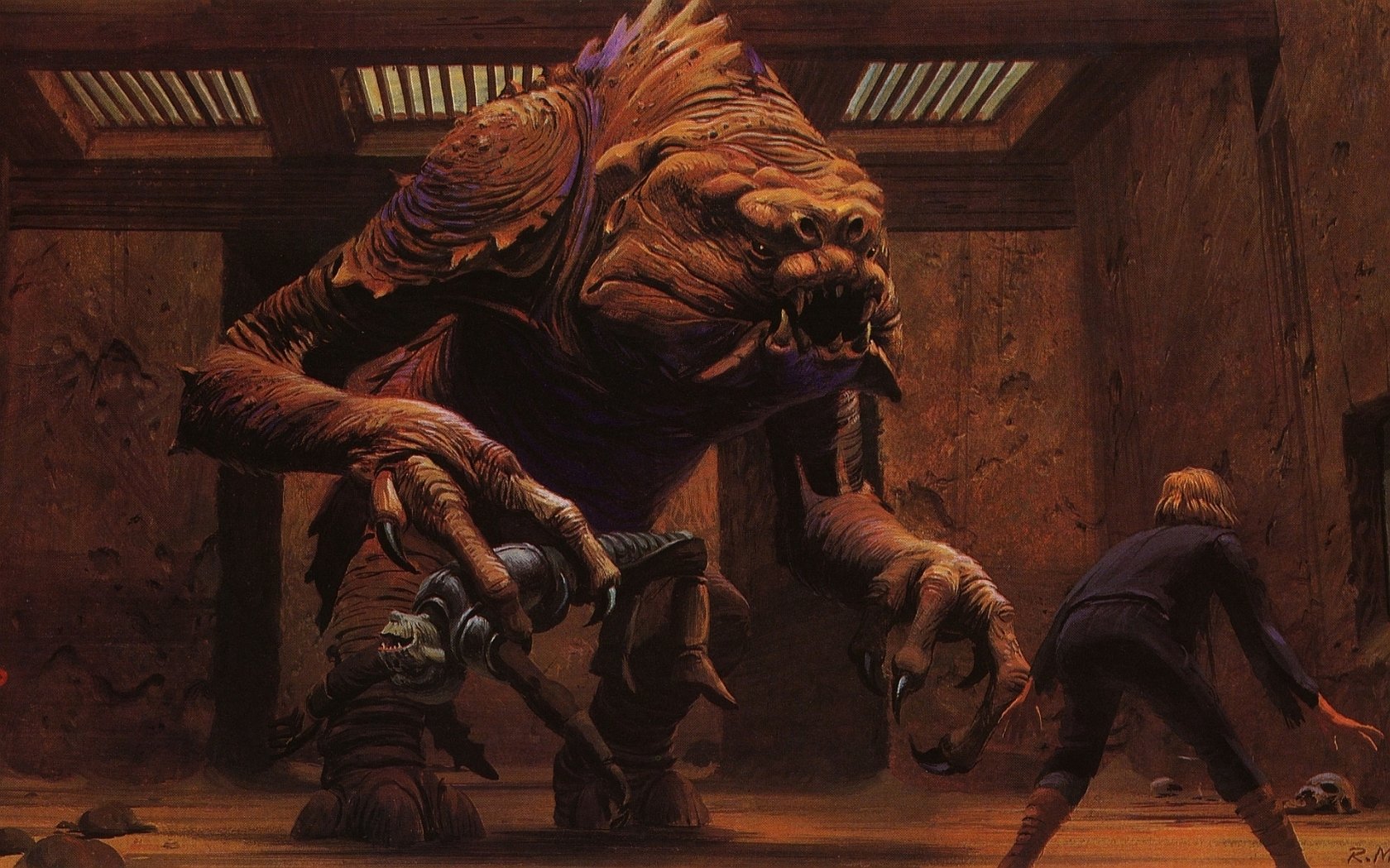 Epic Star Wars Sci-Fi HD Wallpaper: Encounter with the Rancor Beast ...