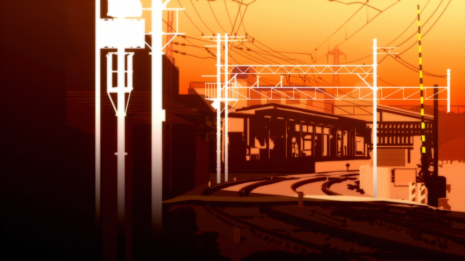 Monogatari Series Sunset: Stunning Anime HD Wallpaper Scenery