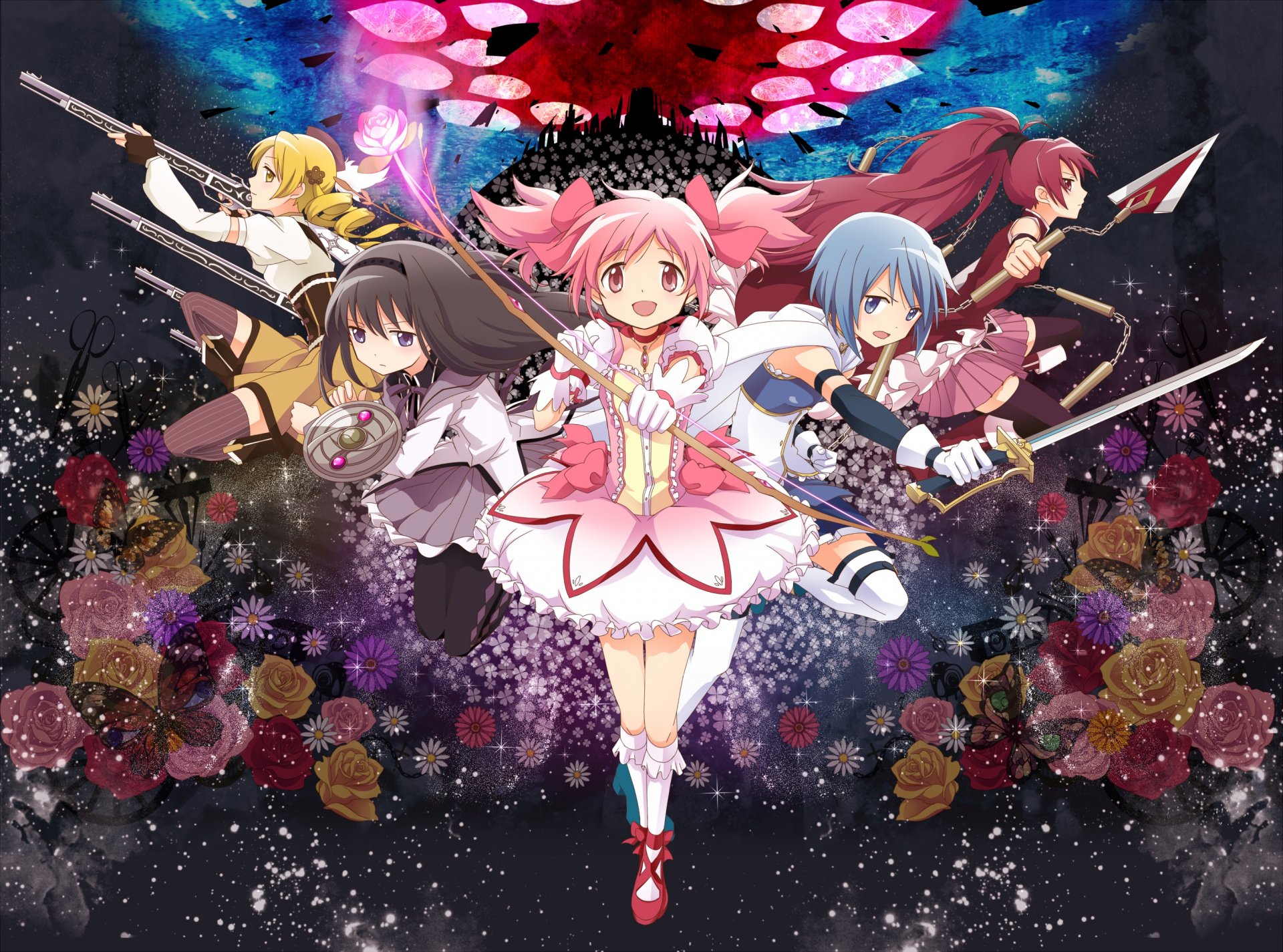 Puella Magi Madoka Magica HD Wallpaper Heroic Witches Unite