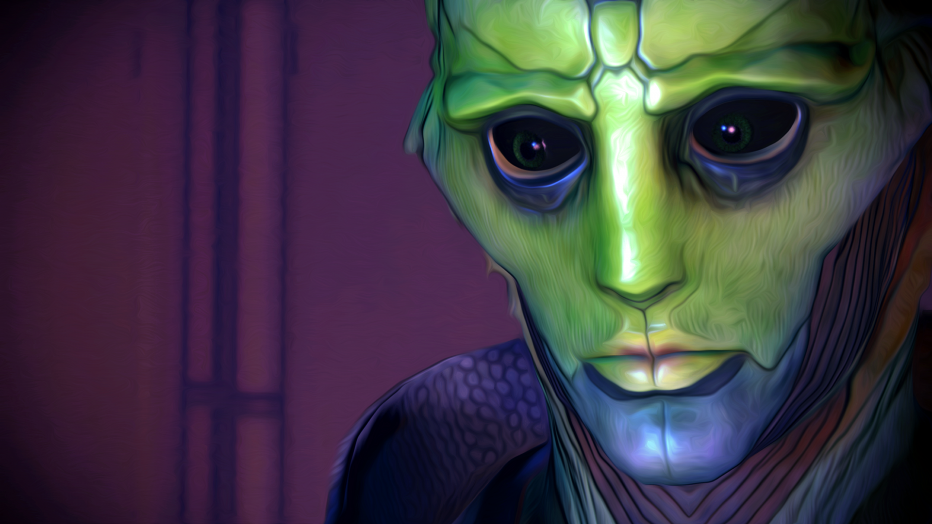 Download Oil Painting Thane Krios Video Game Mass Effect 2 HD Wallpaper ...