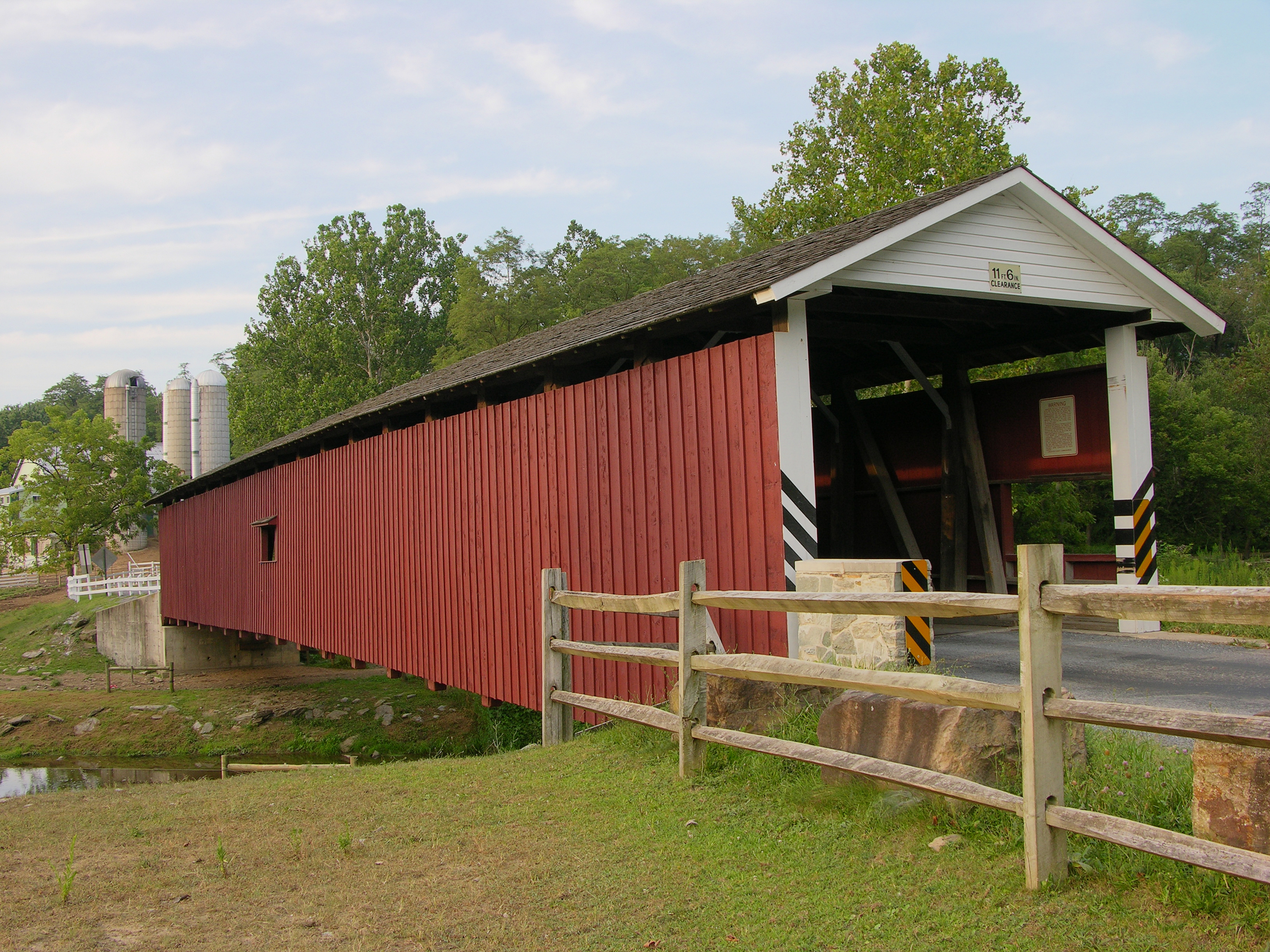 Download Bridge Man Made Covered Bridge HD Wallpaper