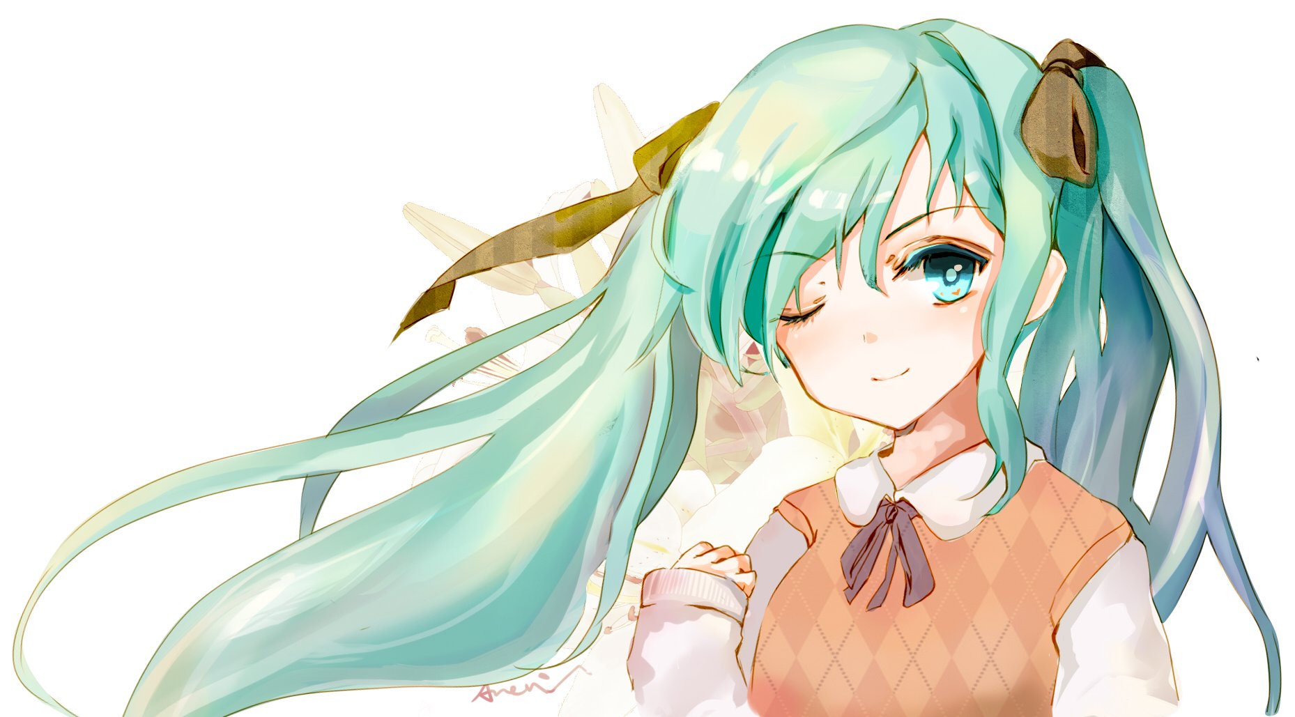 HD Wallpaper of Hatsune Miku: A Vibrant Anime Vocaloid Icon