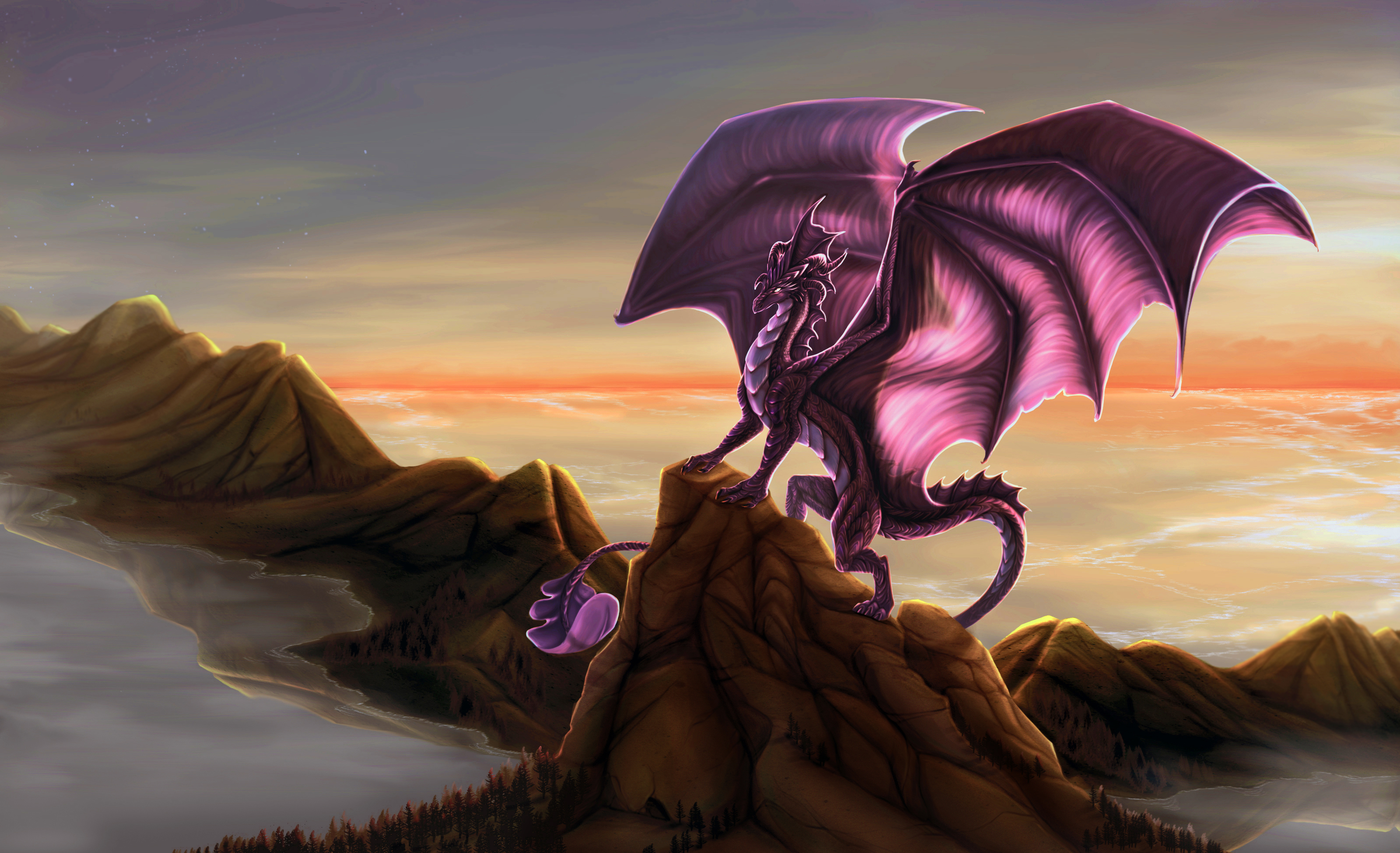 Enchanted Dragon: HD Wallpaper of Fantasy Realms by francis-john